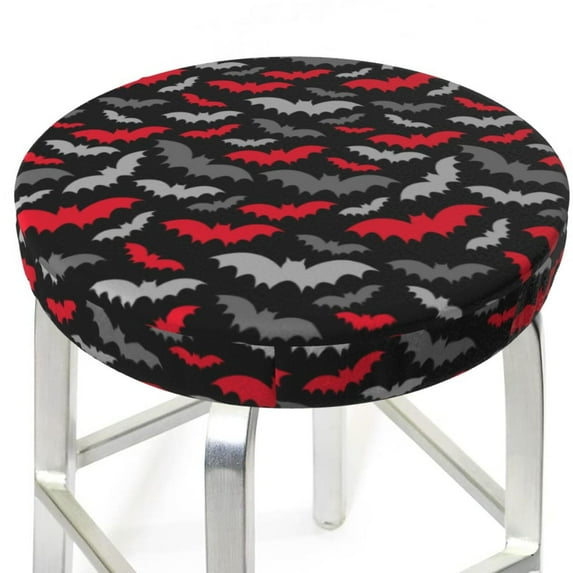 Bar Stool Covers Round, red grey bat cool black Bar Stool Cushion ...