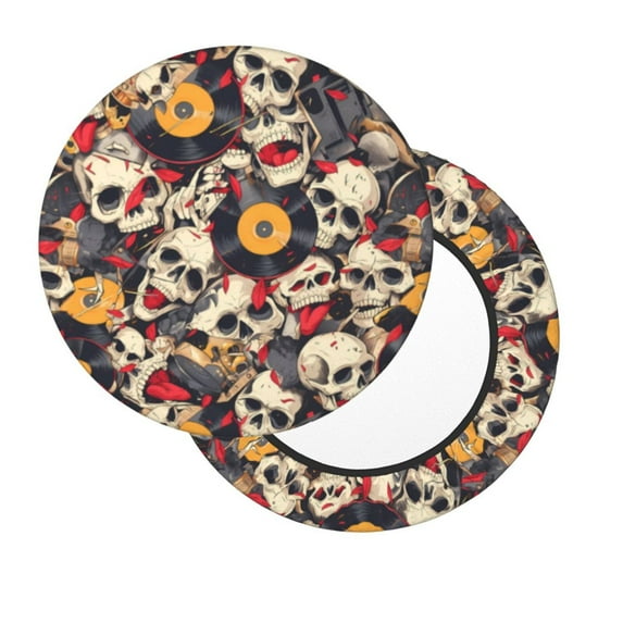 Bar Stool Covers Round - rock Skull record artist Soft Anti-Slip Round ...