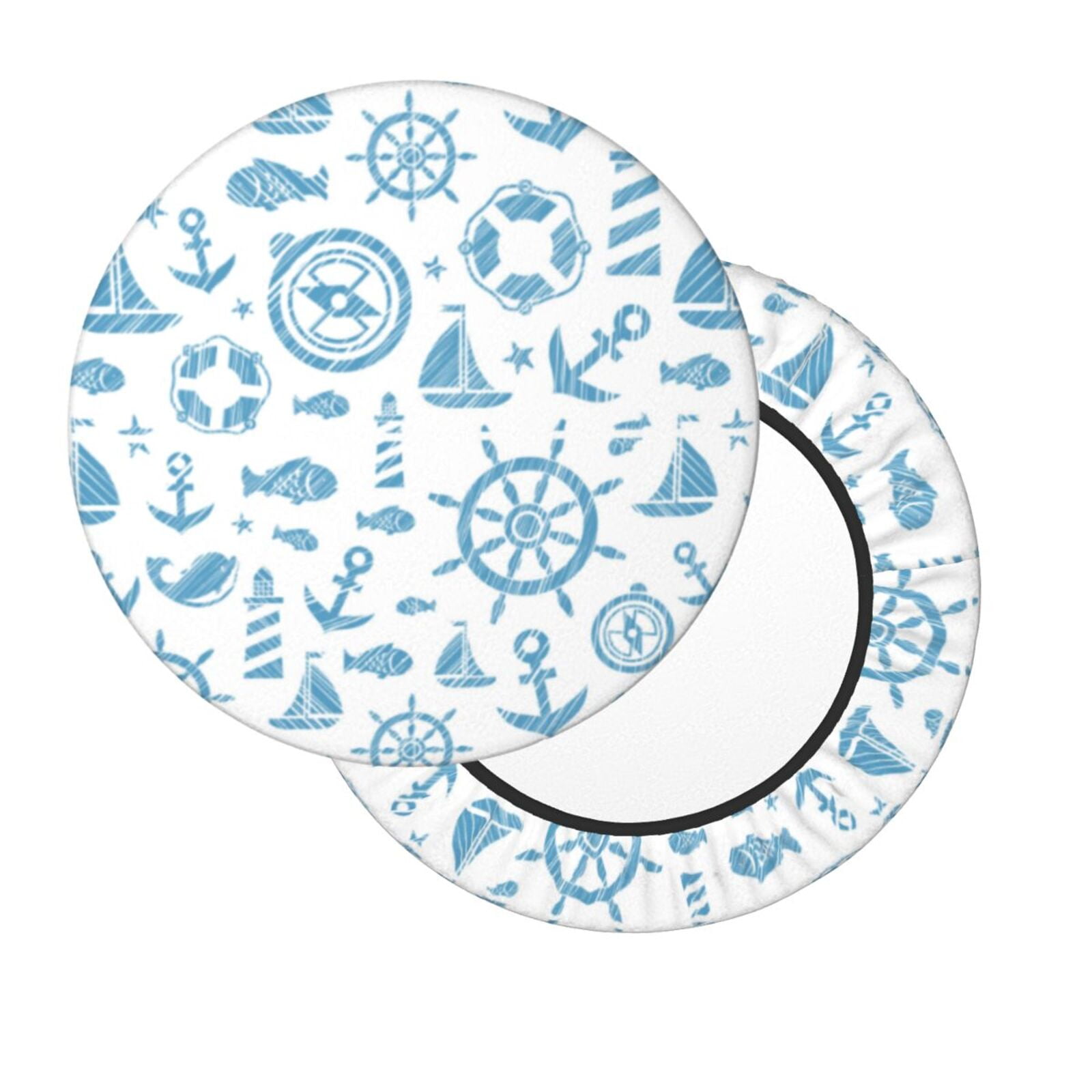 Bar Stool Covers Round - rudder sailing ship Soft Anti-Slip Round Chair ...