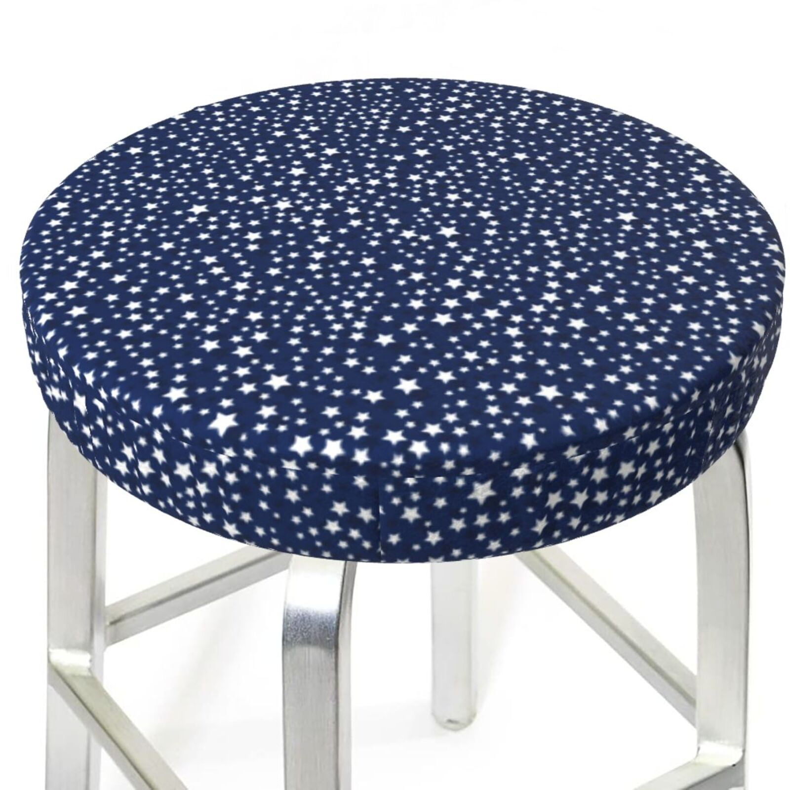 Bar Stool Covers Round, shiny stars night sky navyblue Bar Stool ...