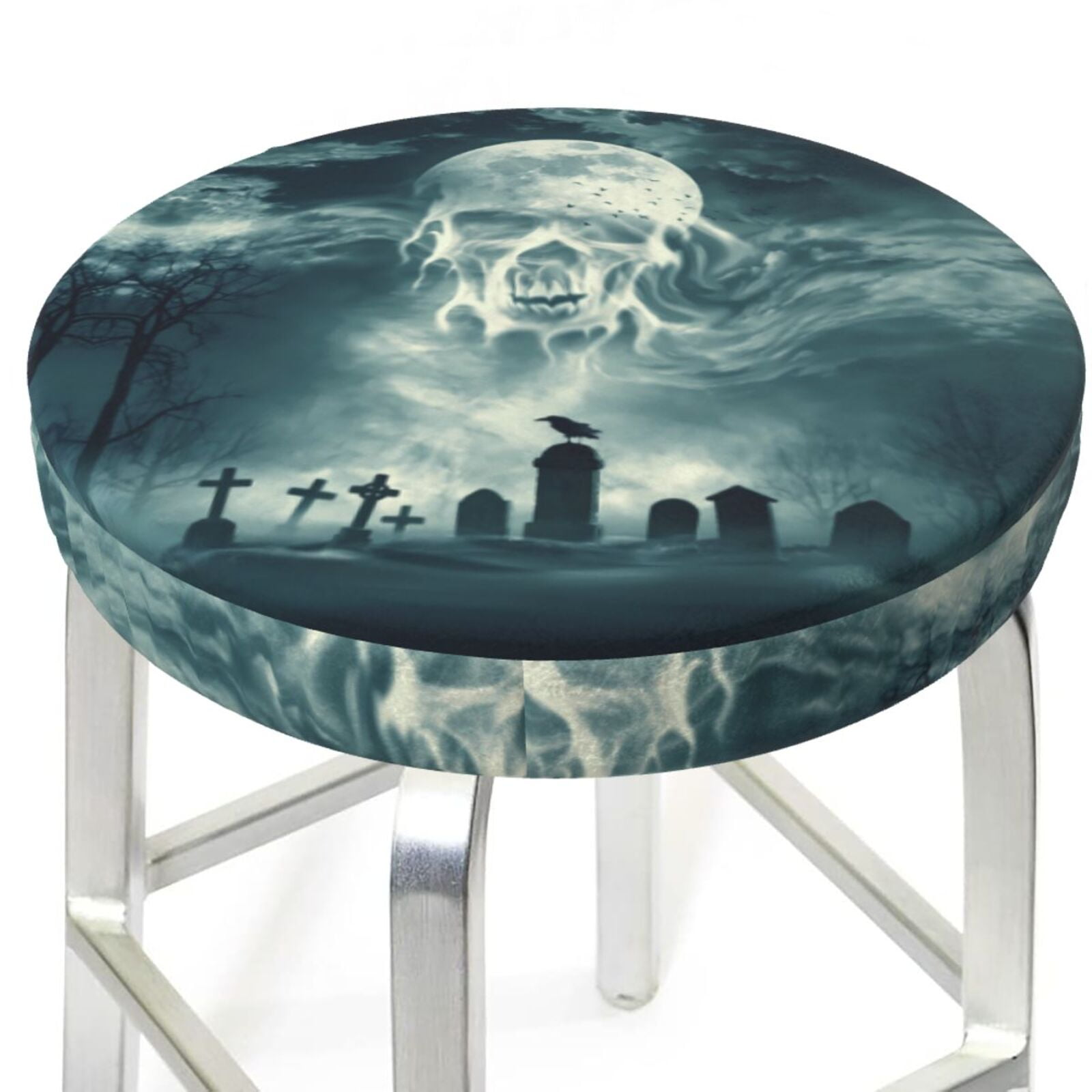 Bar Stool Covers, Scary Moon And Clouds Non-Slip Bar Stool Seat Covers ...
