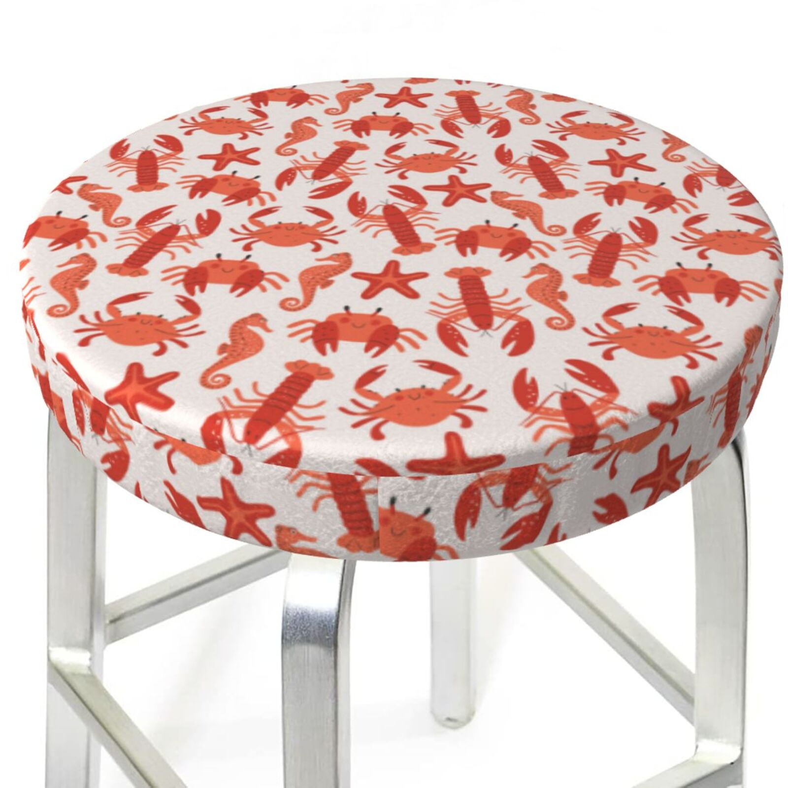Bar Stool Covers - Sea Creatures Stretch Round Seat Covers with Elastic ...
