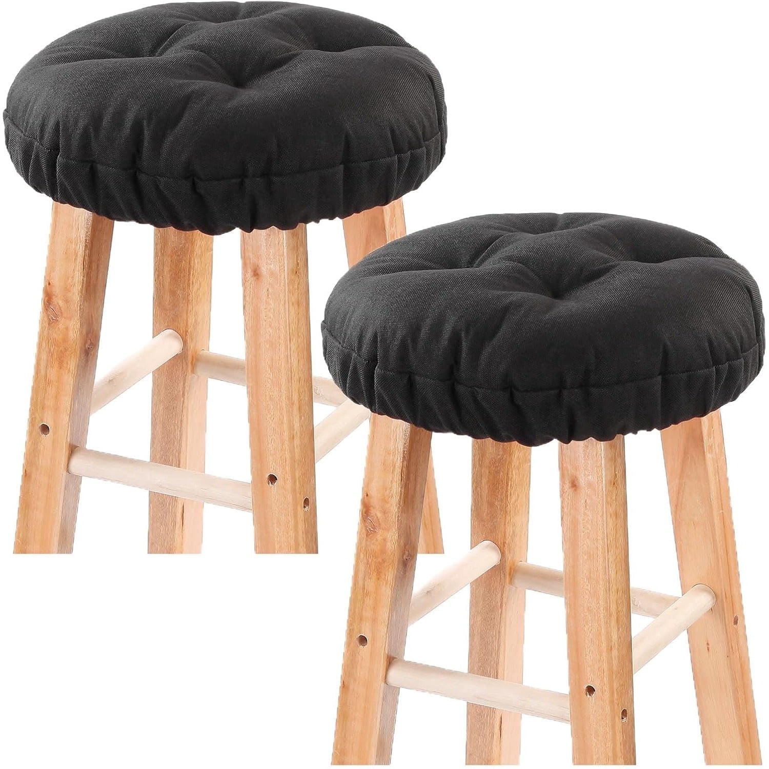 Bar Stool Covers Set of 2, Stool Covers Round with Elastic Band Pad ...