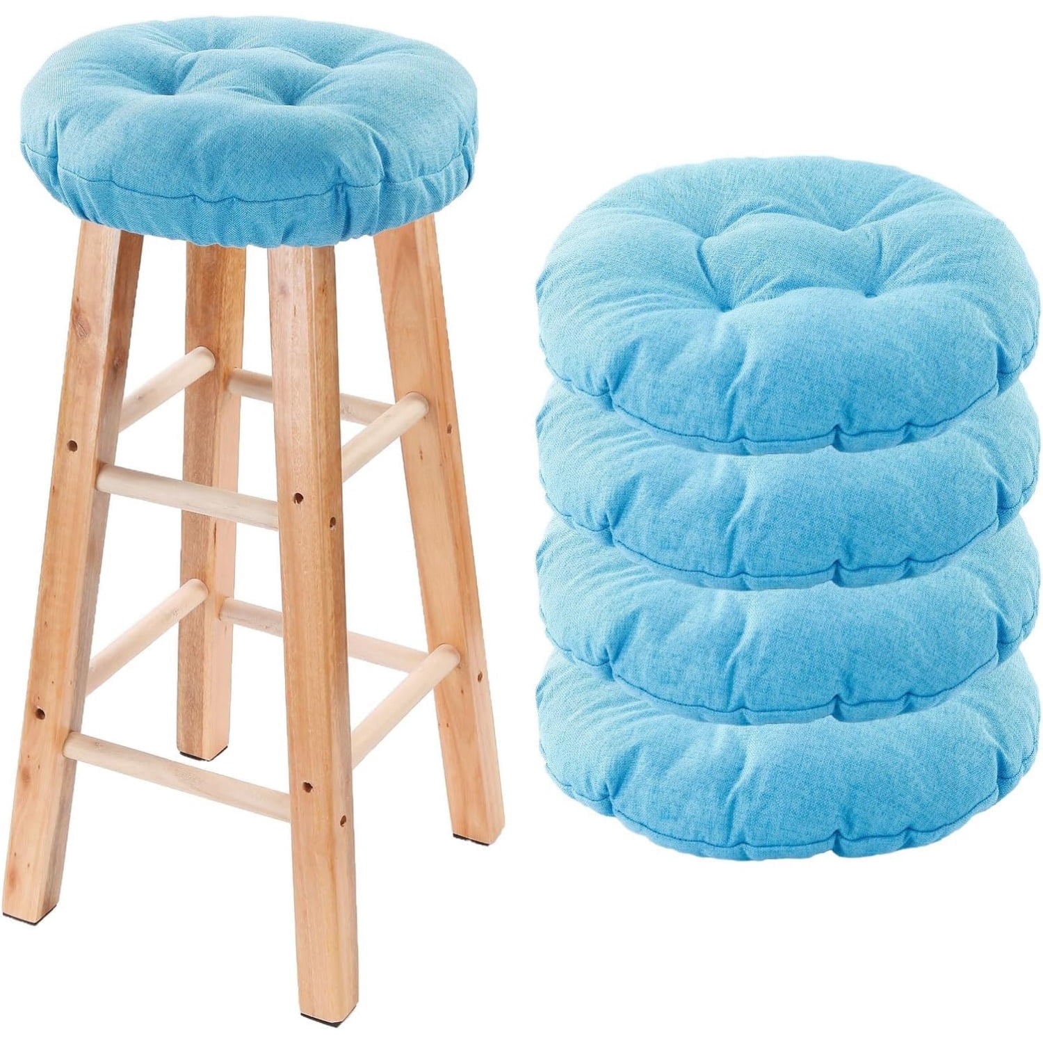 Bar Stool Covers Set of 4, Stool Covers Round with Elastic Band Pad ...