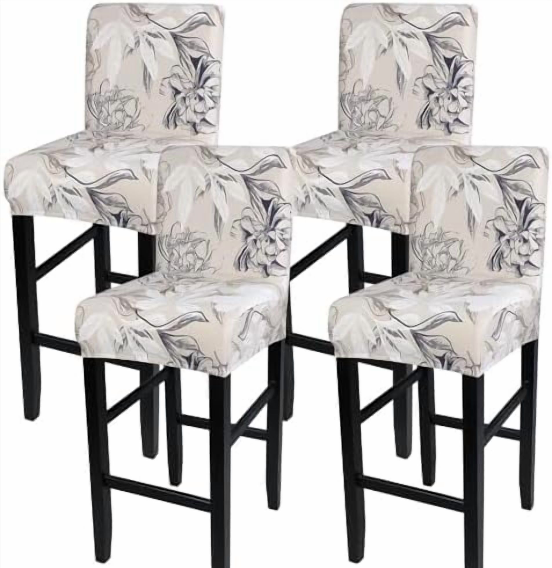 Bar Stool Covers Set of 4, Stretch Washable Barstool Seat Covers ...