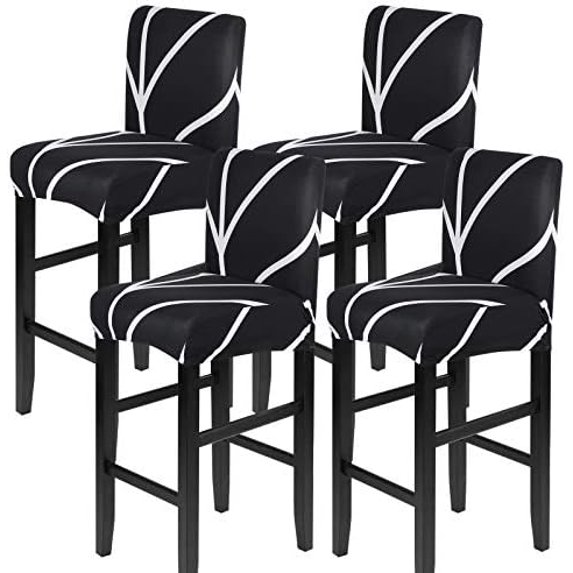 Bar Stool Covers Set of 4, Stretch Washable Barstool Seat Covers ...