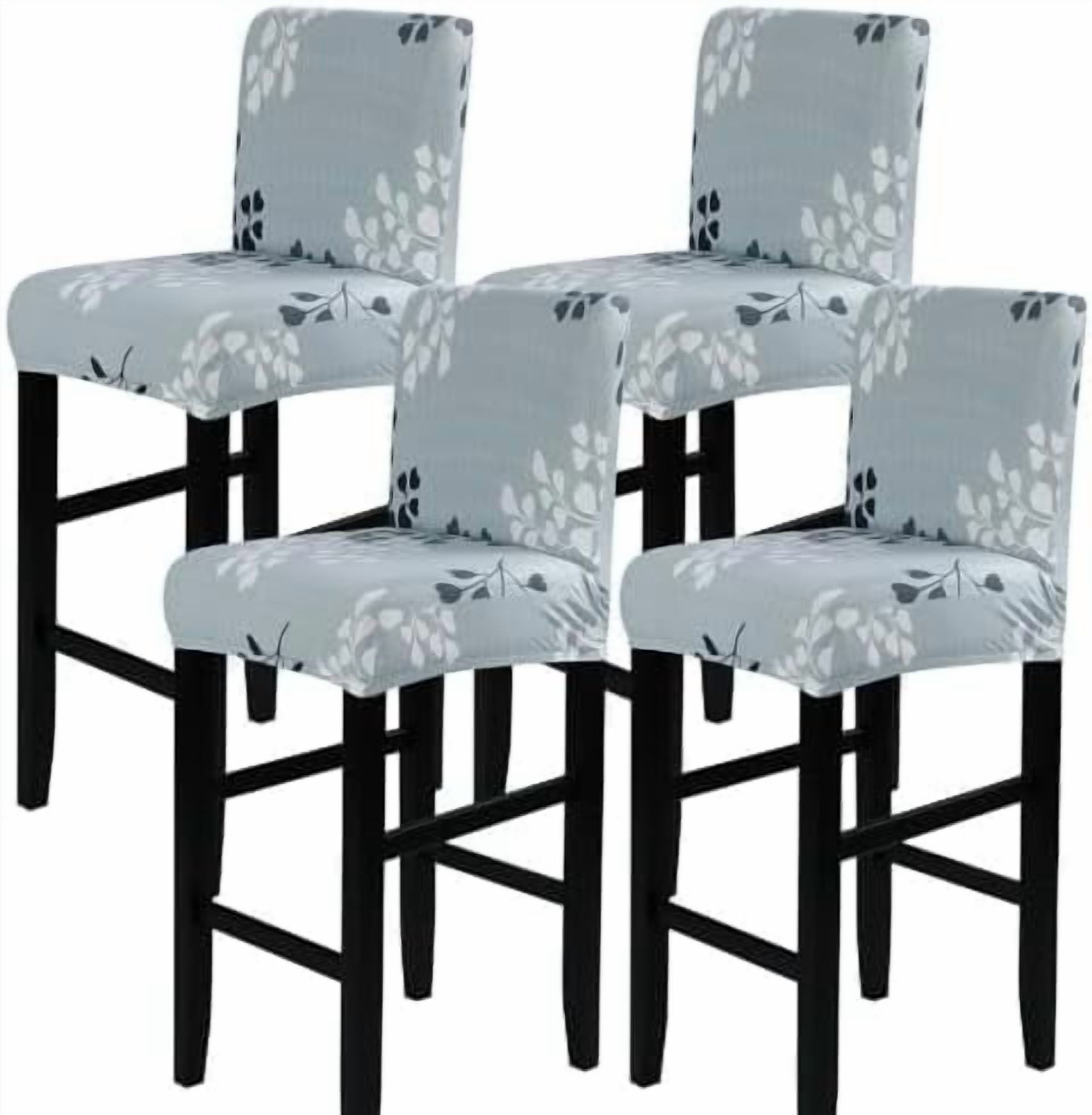 Bar Stool Covers Set of 4, Stretch Washable Barstool Seat Covers ...