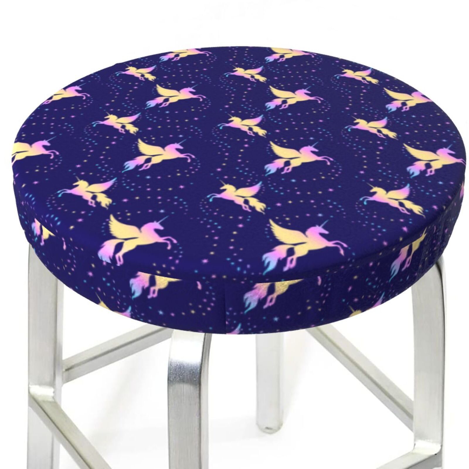 Bar Stool Covers, Winged horse purple starry sky Non-Slip Bar Stool ...