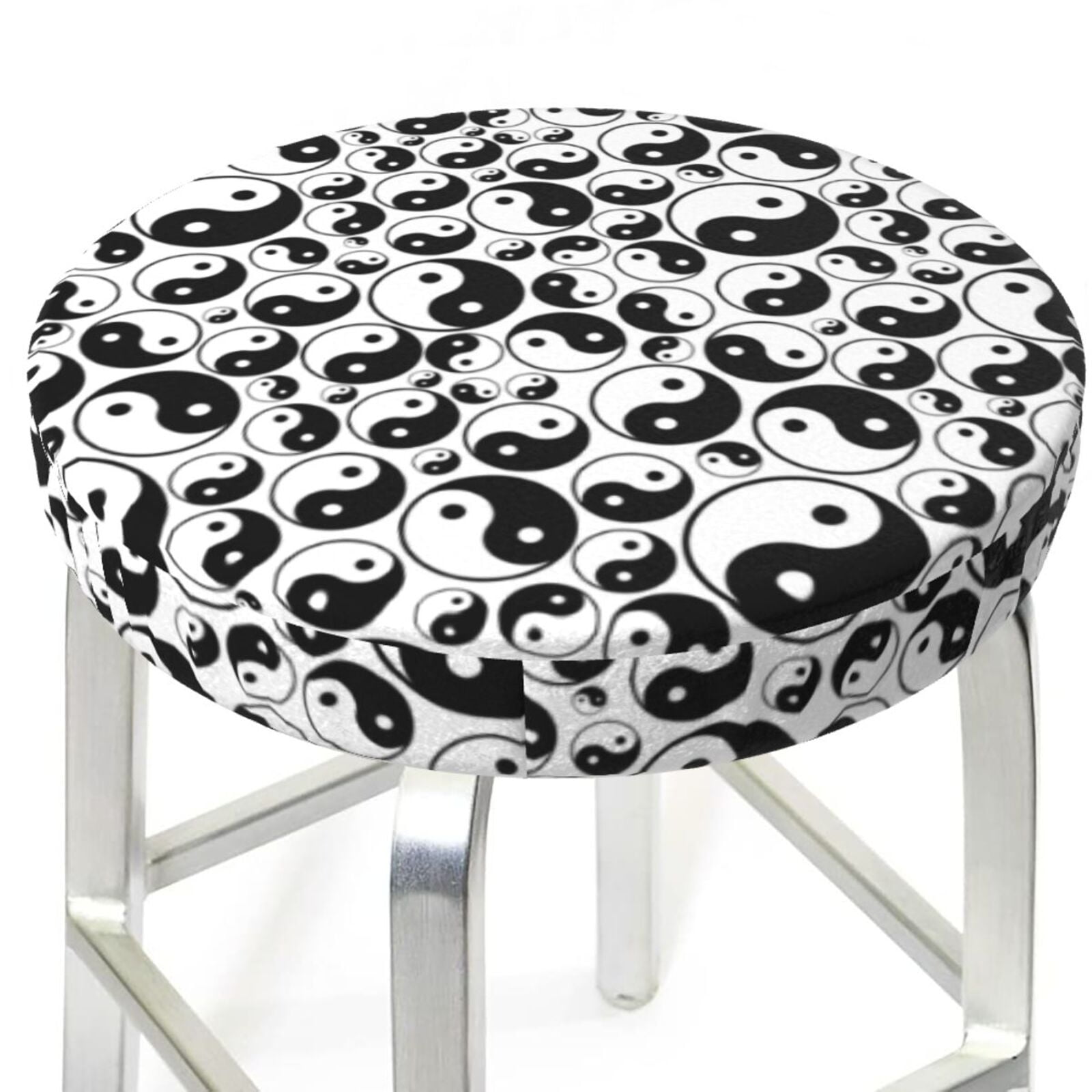 Bar Stool Covers - Yin And Yang Stretch Round Seat Covers with Elastic ...