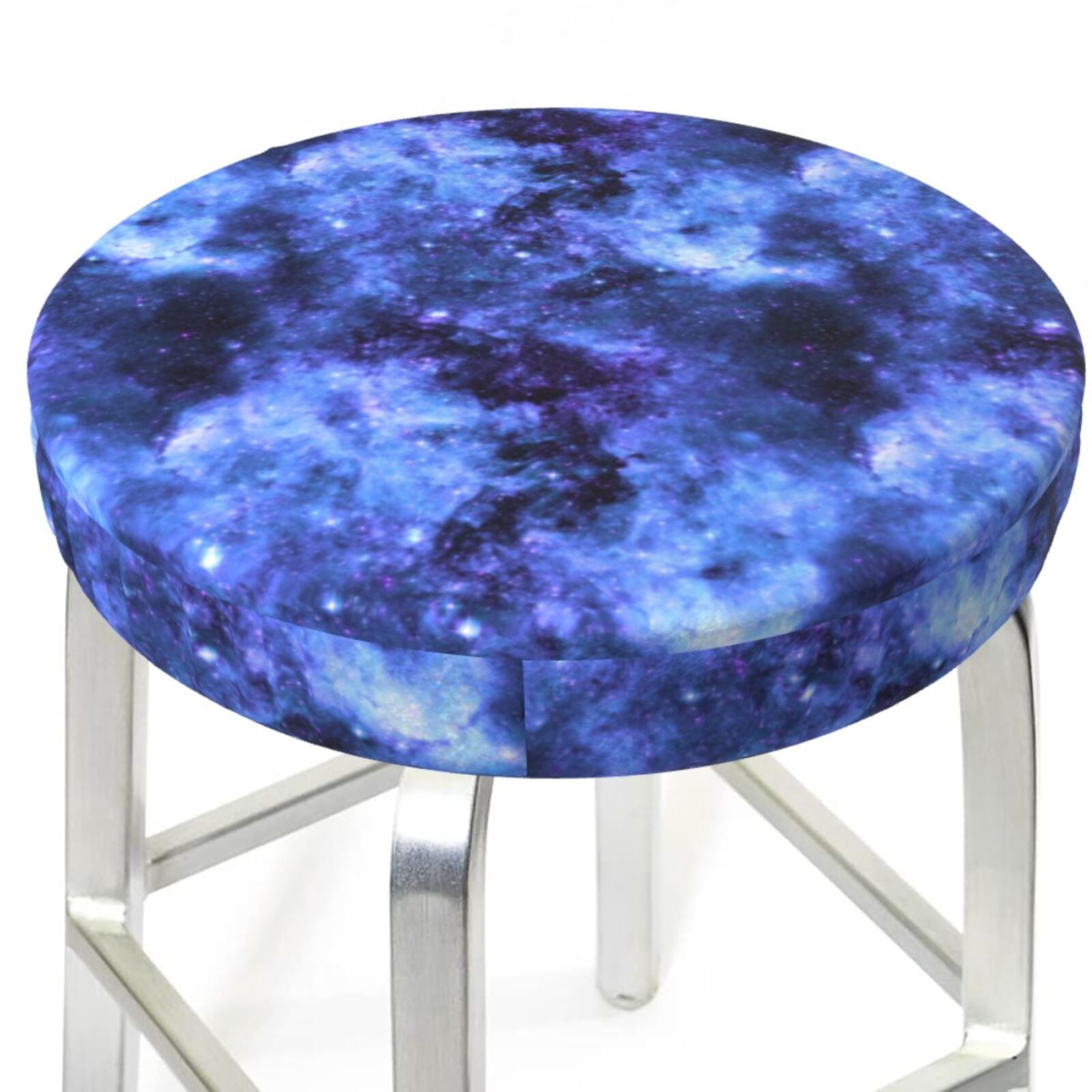 Bar Stool Covers - blue Starry sky Violet aesthetic Stretch Round Seat ...