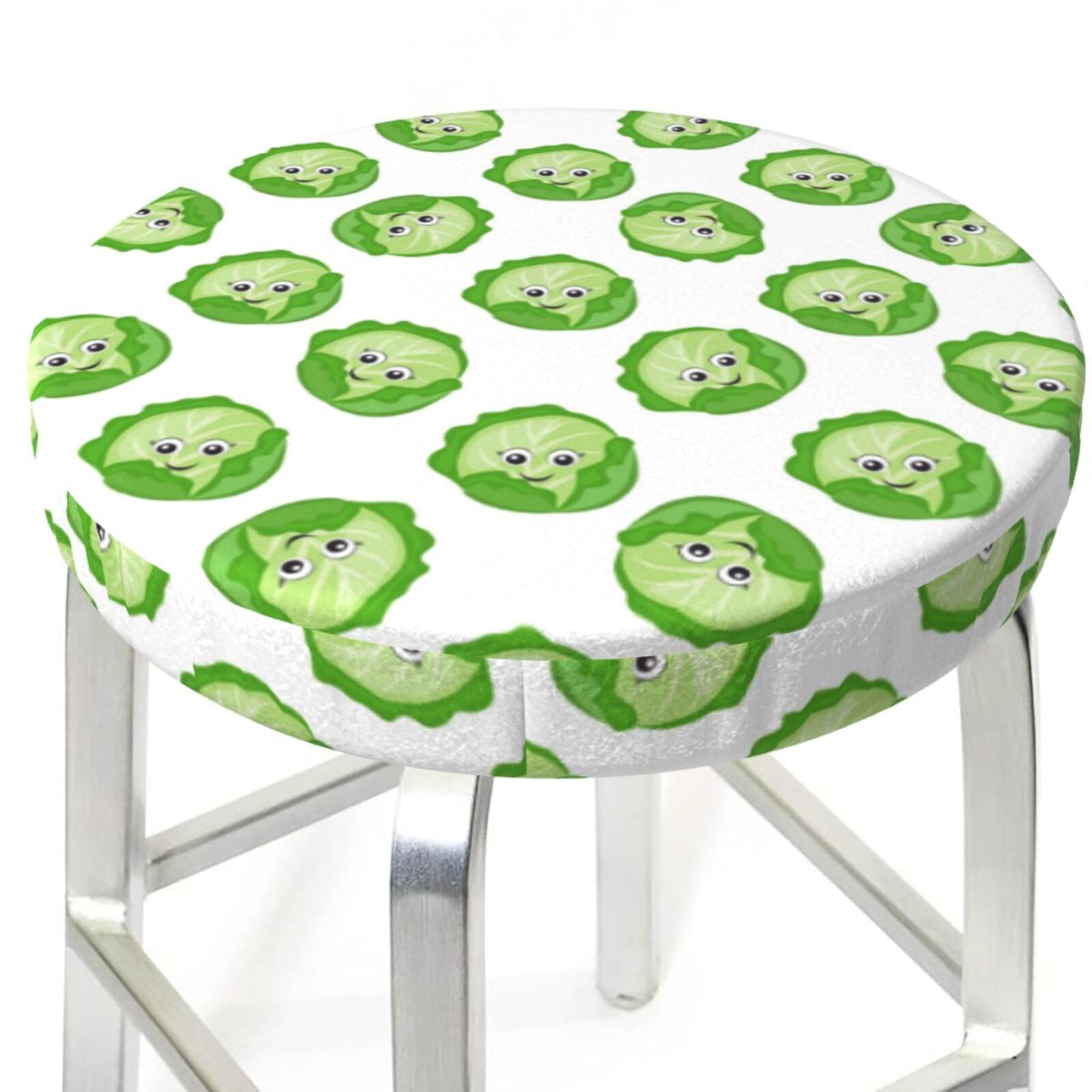 Bar Stool Covers - bright cabbage cute eyes funny Stretch Round Seat Covers with Elastic Bands ...