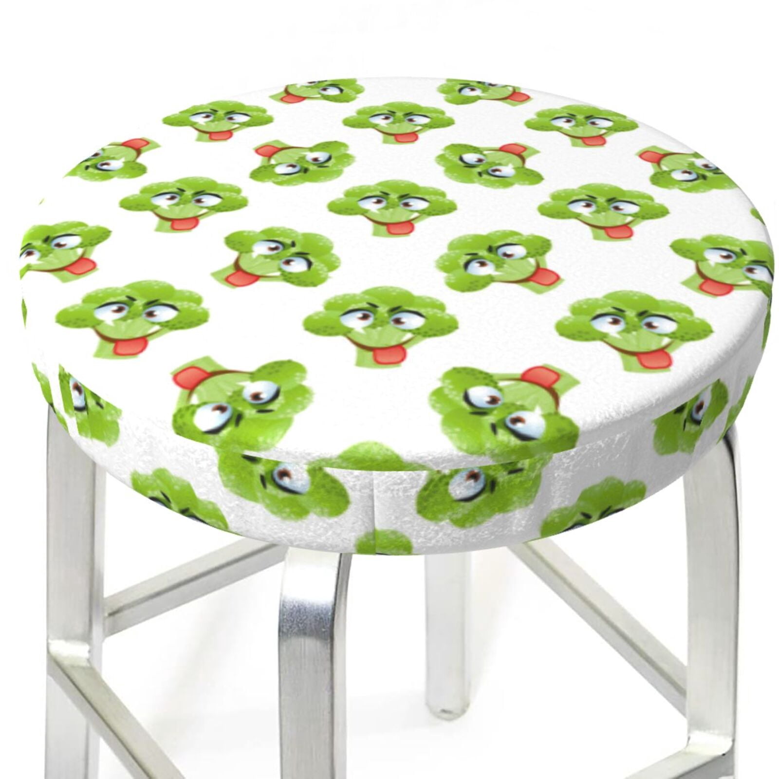 Bar Stool Covers - cartoon Cute broccoli funny Stretch Round Seat ...