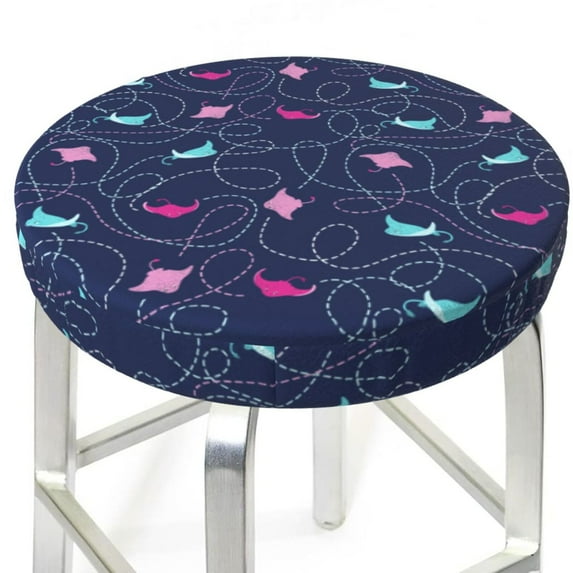 Bar Stool Covers - colorful stingray dotted line cute Stretch Round ...