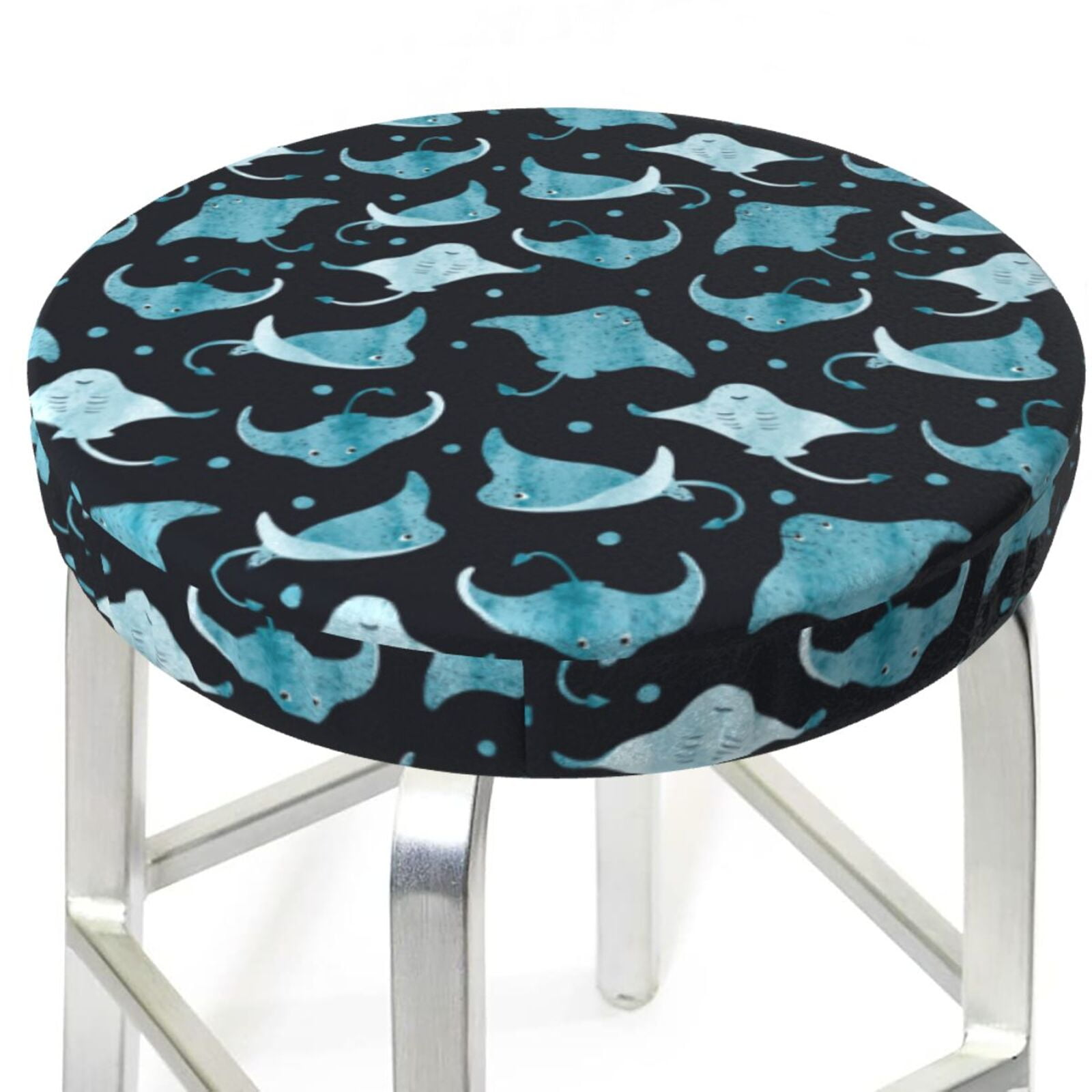 Bar Stool Covers - cute watercolor stingray dots Stretch Round Seat ...
