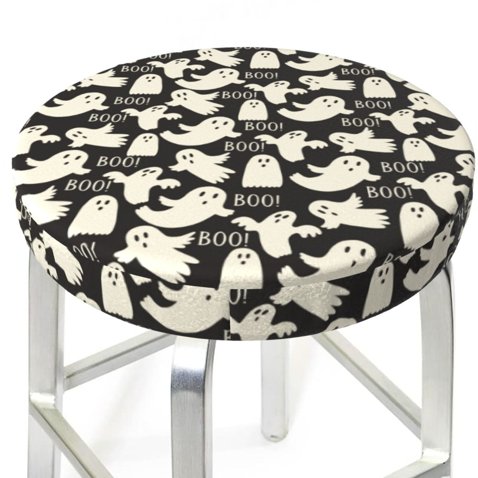 Bar Stool Covers, ghost_boo_halloween_pattern Non-Slip Bar Stool Seat ...