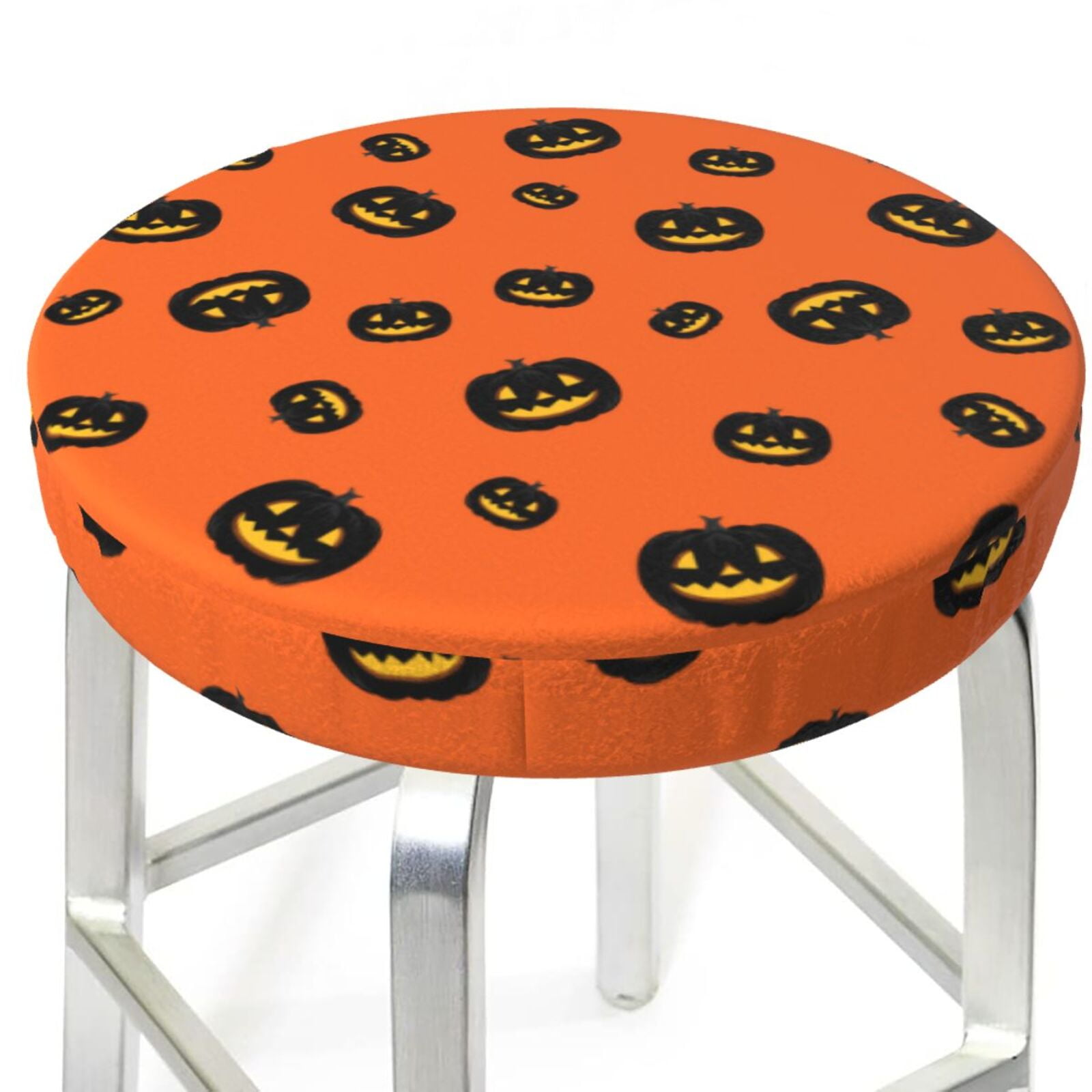 Bar Stool Covers - halloween pumpkins cute Patterns Stretch Round Seat ...