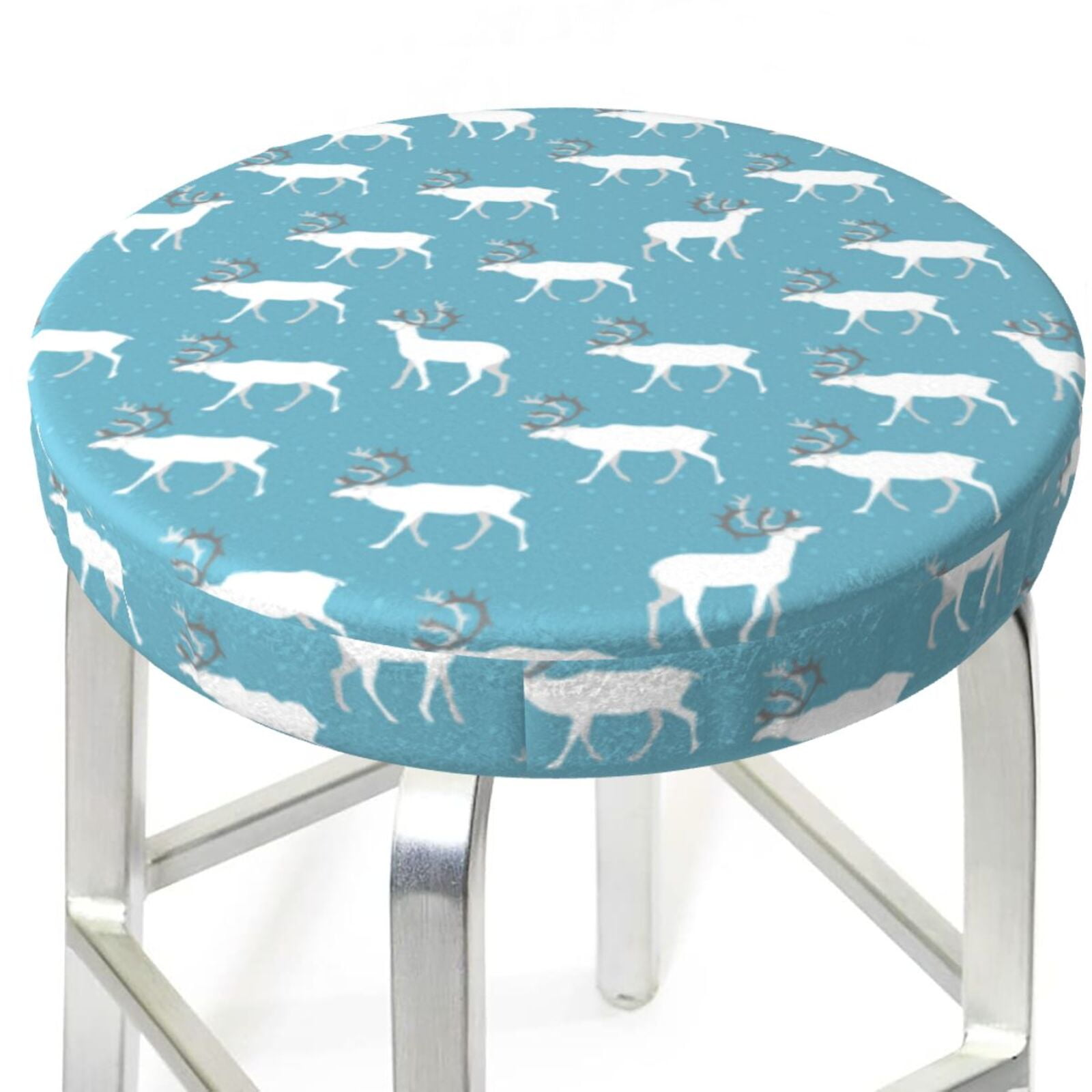 Bar Stool Covers, reindeer winter christmas blue Non-Slip Bar Stool ...
