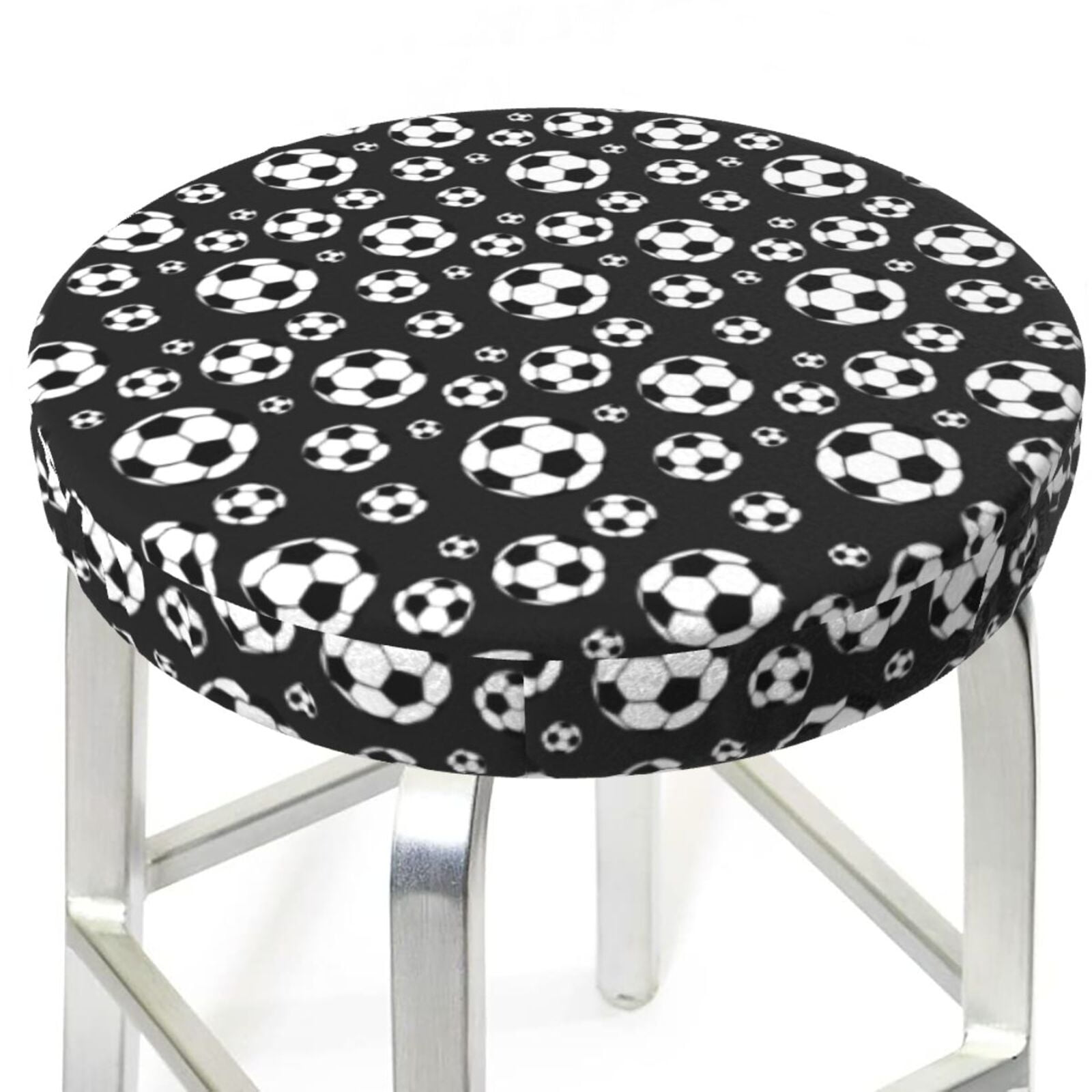 Bar Stool Covers, soccer Football black Non-Slip Bar Stool Seat Covers ...
