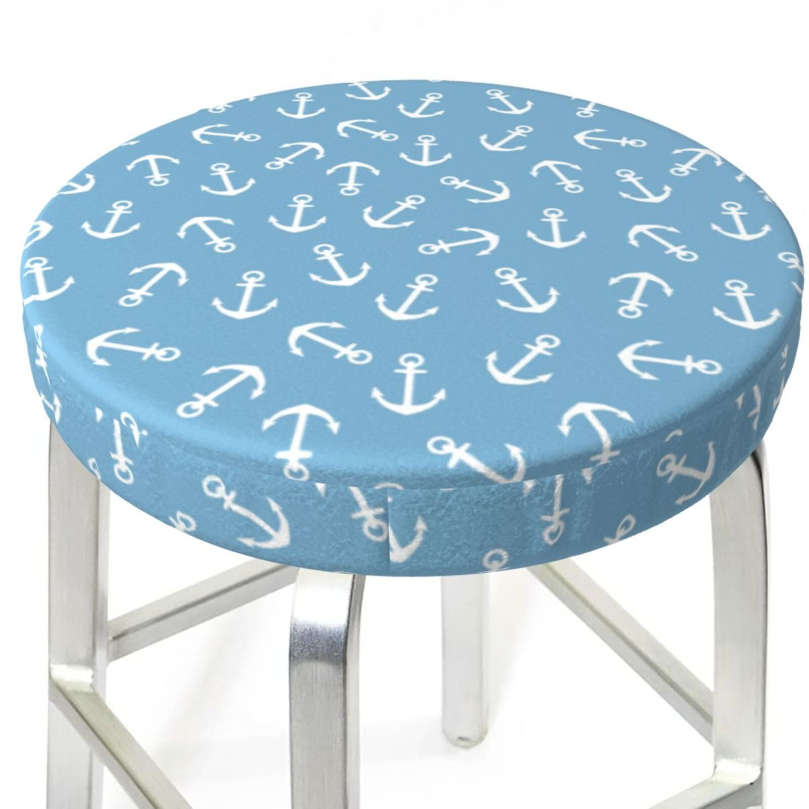 Bar Stool Covers, white anchor blue cute Non-Slip Bar Stool Seat Covers ...