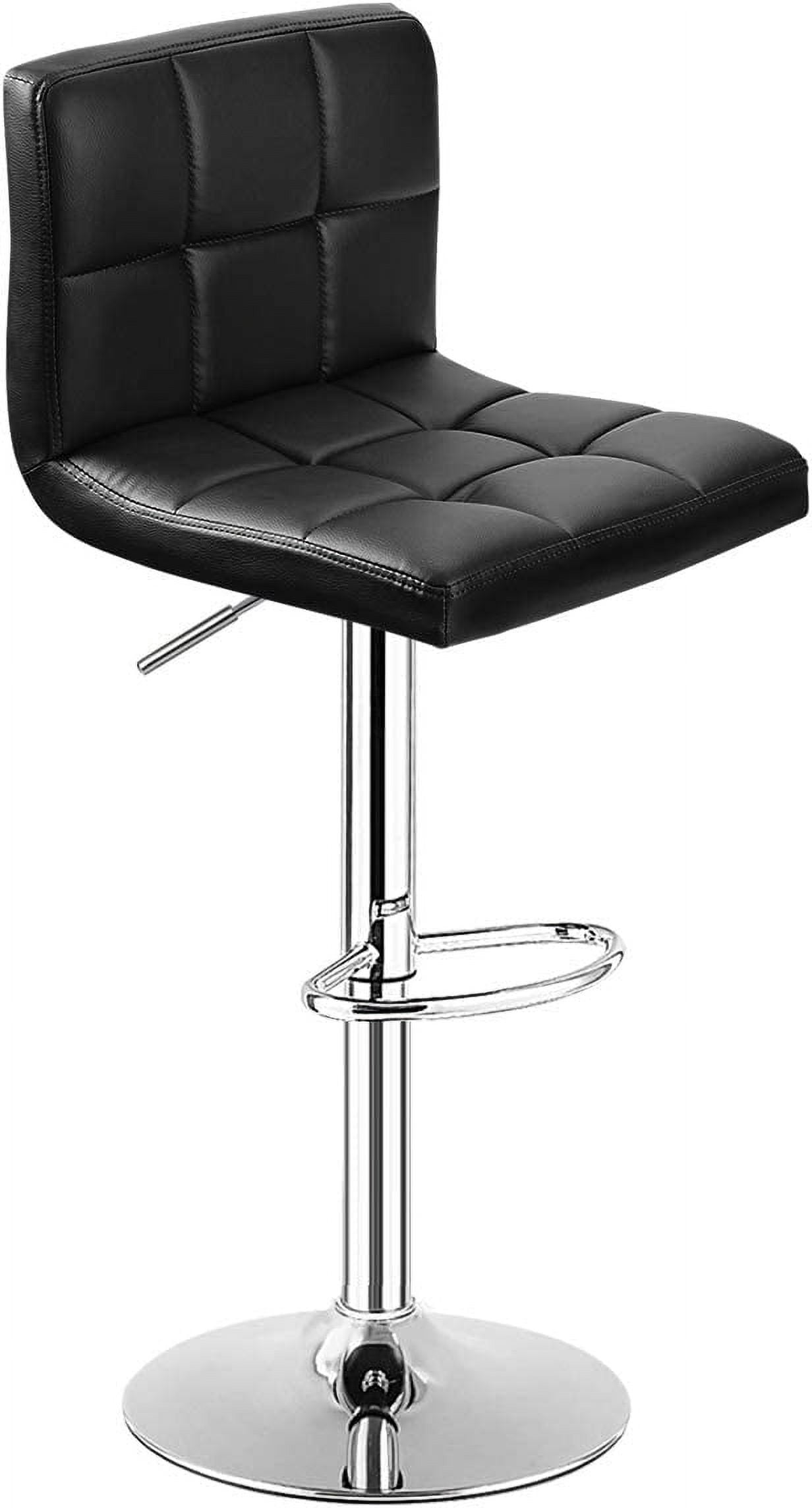 Bar Stool, PU Leather Bar Chair with Adjable Height, 360° Swivel Seat ...