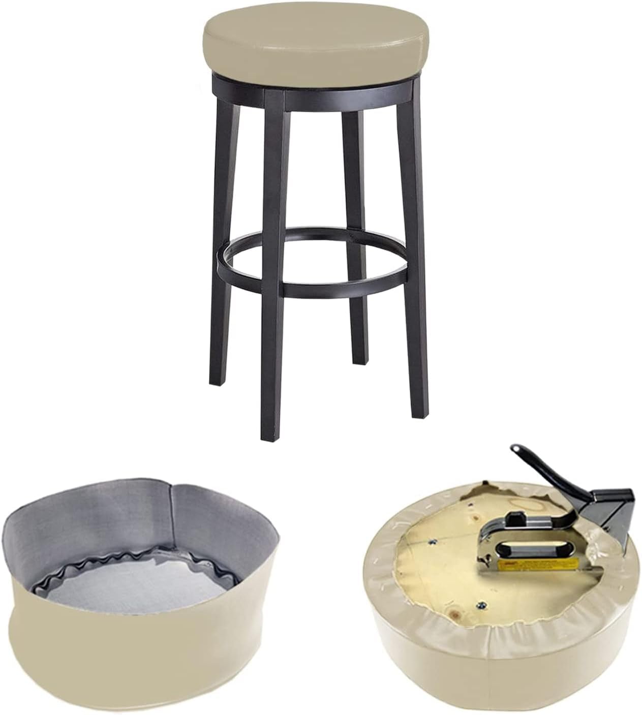 Bar Stool Replacement Cover Round DIY Staple On Heavy Duty Commercial ...