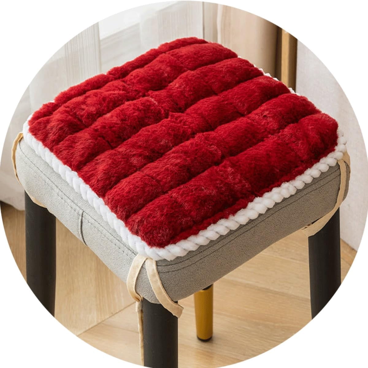 Bar Stool Seat Chair Cushion Pads/Cover Square with Ties for Dinin ...