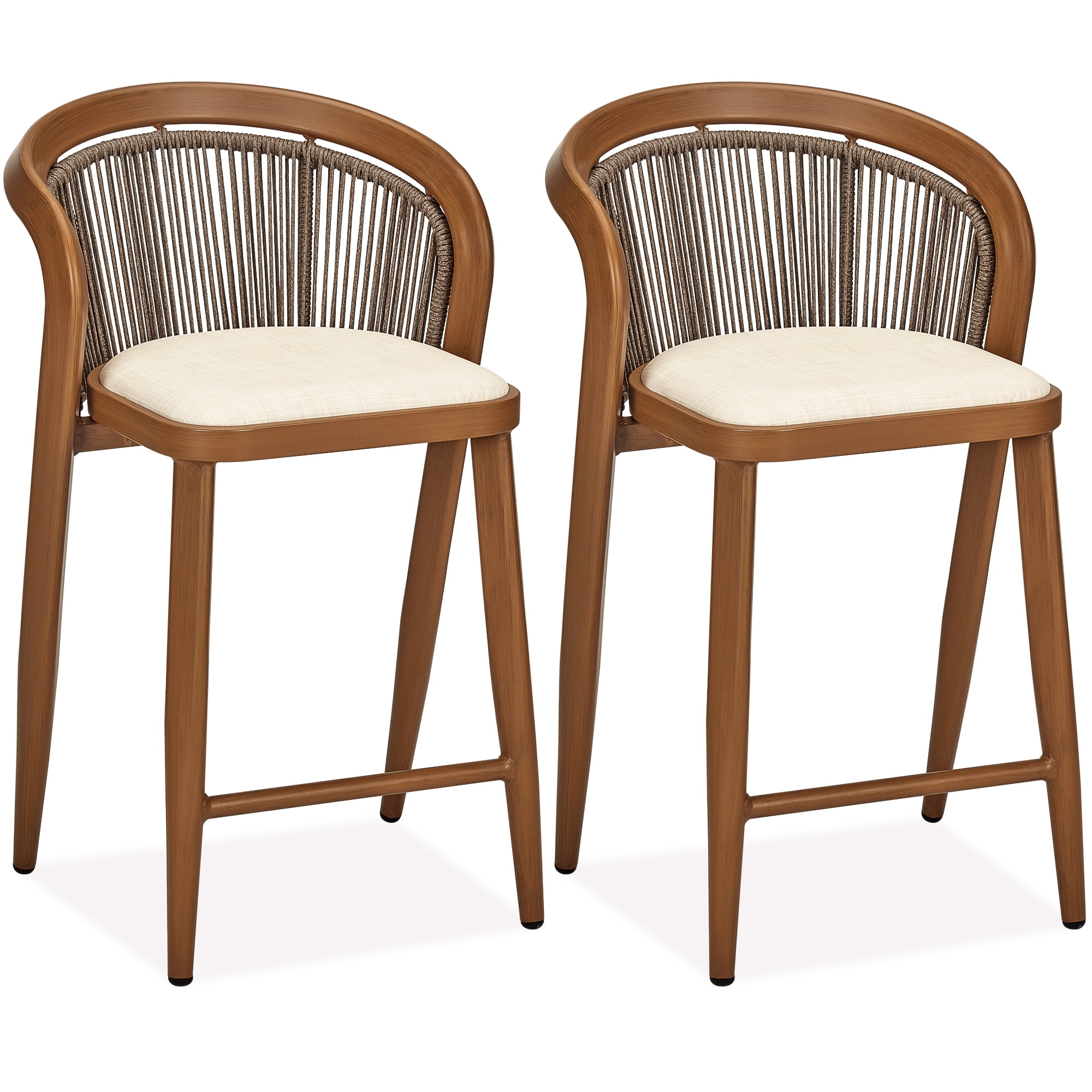 Bar Stool Set of 2, 36.3inch Kitchen Breakfast Stools with Back ...