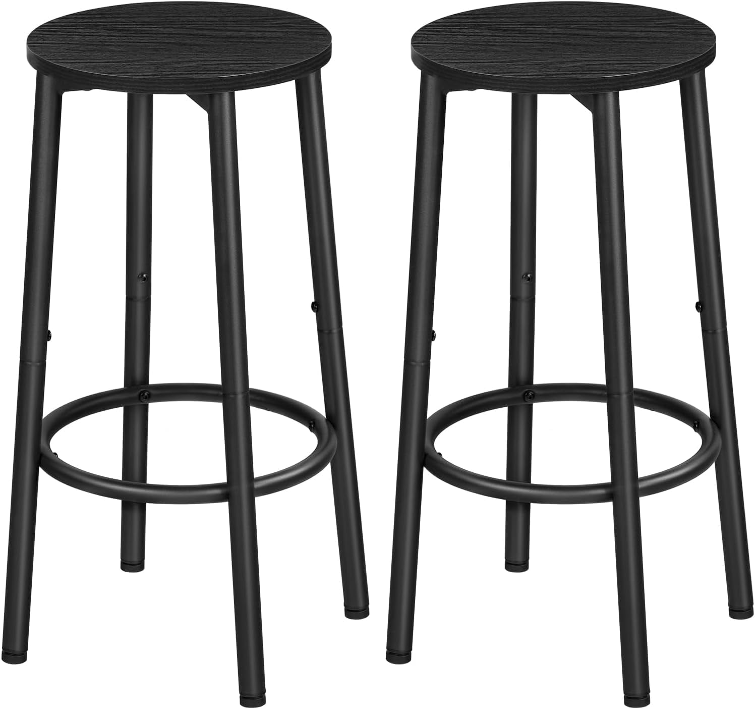 Bar Stool Set, Counter Height Stools with Footrest, Sturdy Steel Frame ...