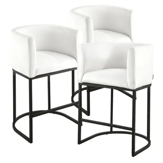Bar Stool Set of 3 25 Inch Counter Height Stools with Backrest Armrest ...