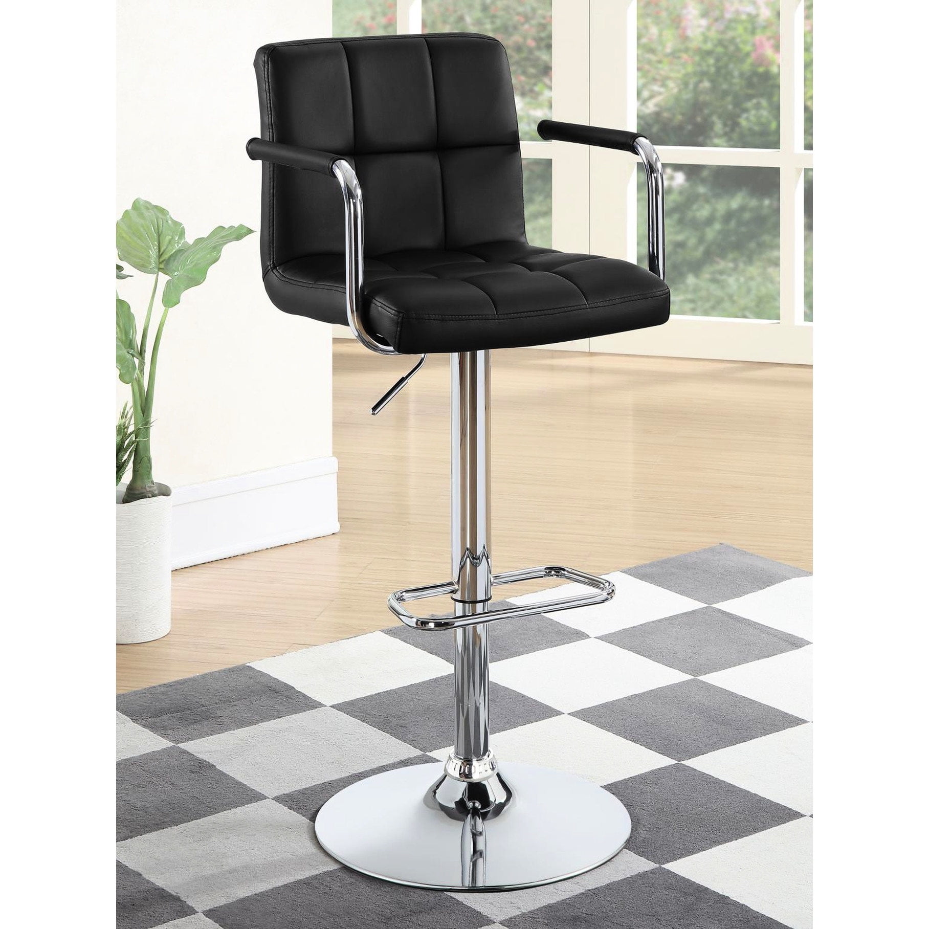 Bar Stool with Adjustable Height and Footrest for Dining Room ...