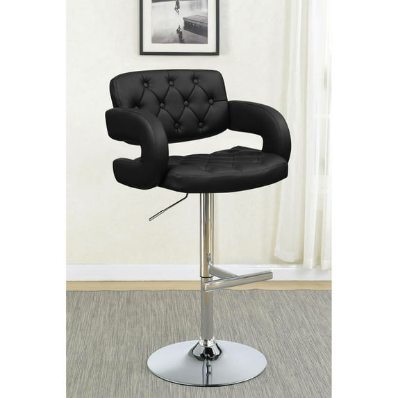 Bar Stool with Tufted Back | Adds Elegance to Dining | Faux Leather and ...