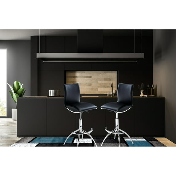 Bar Stools / 16.00 lb Weight, Chrome Frame, Black and Silver Color ...