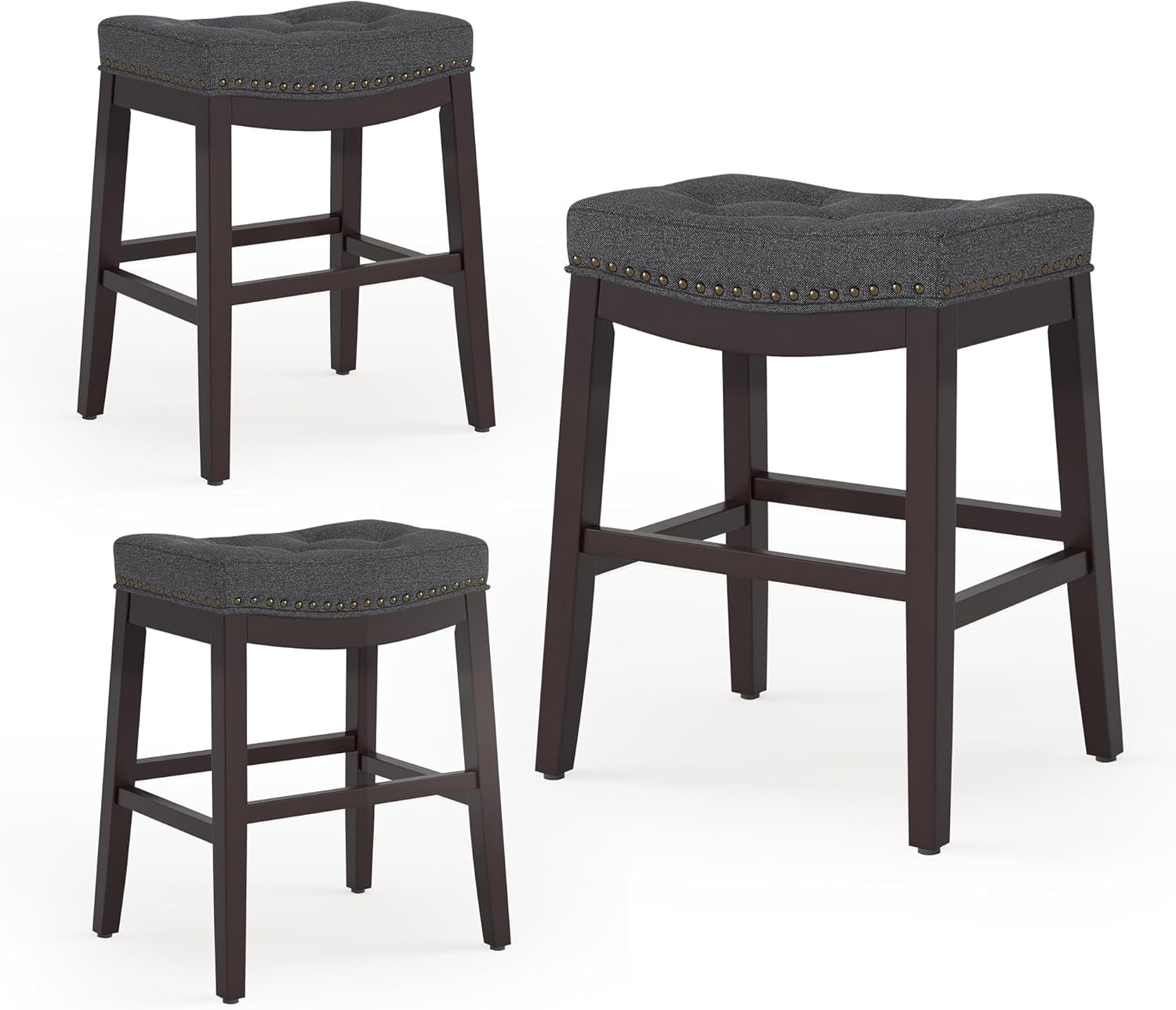 Bar Stools 24 Inch Fabric Counter Height Bar Stools Saddle Barstools ...