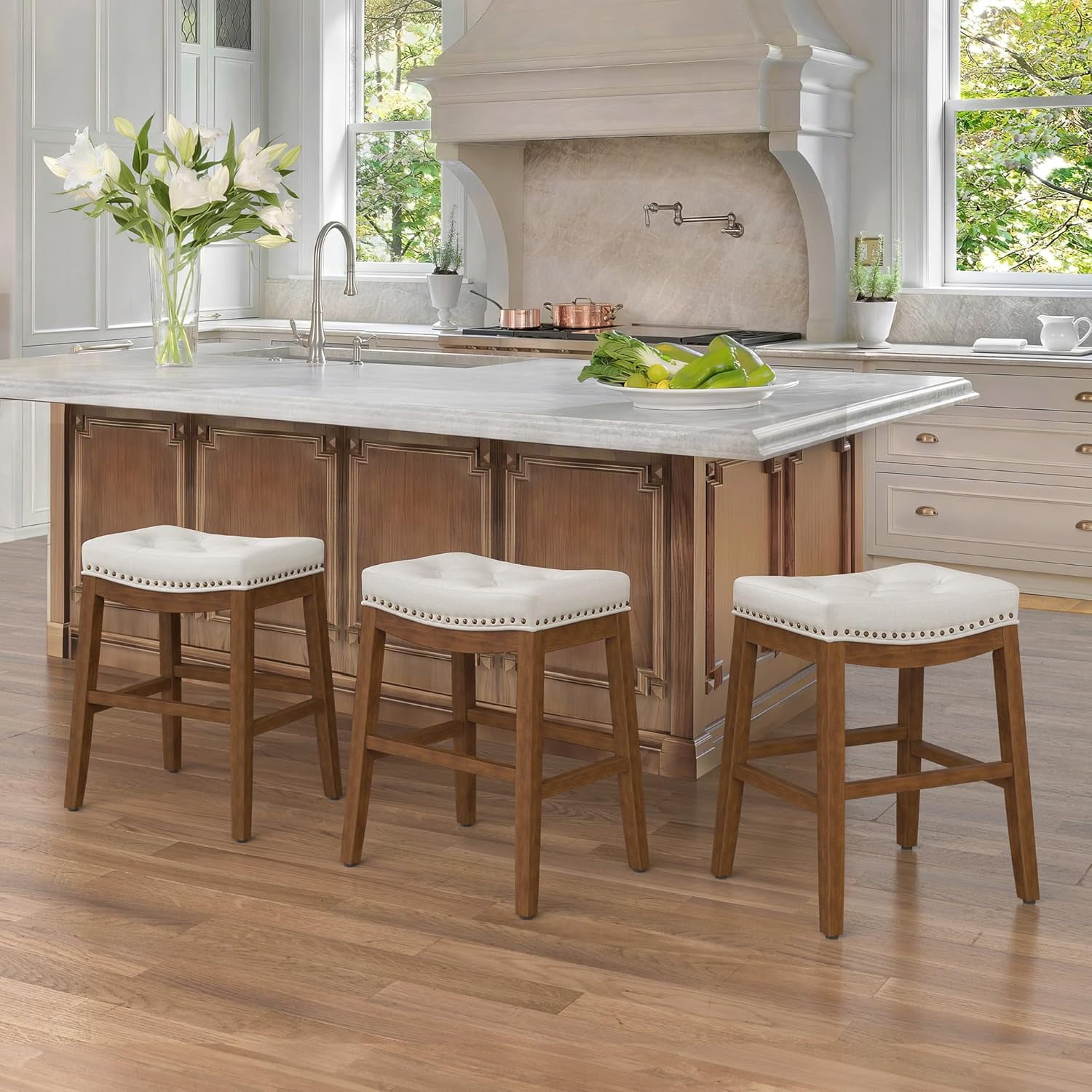 Bar Stools 24 Inch Fabric Counter Height Bar Stools Saddle Barstools ...