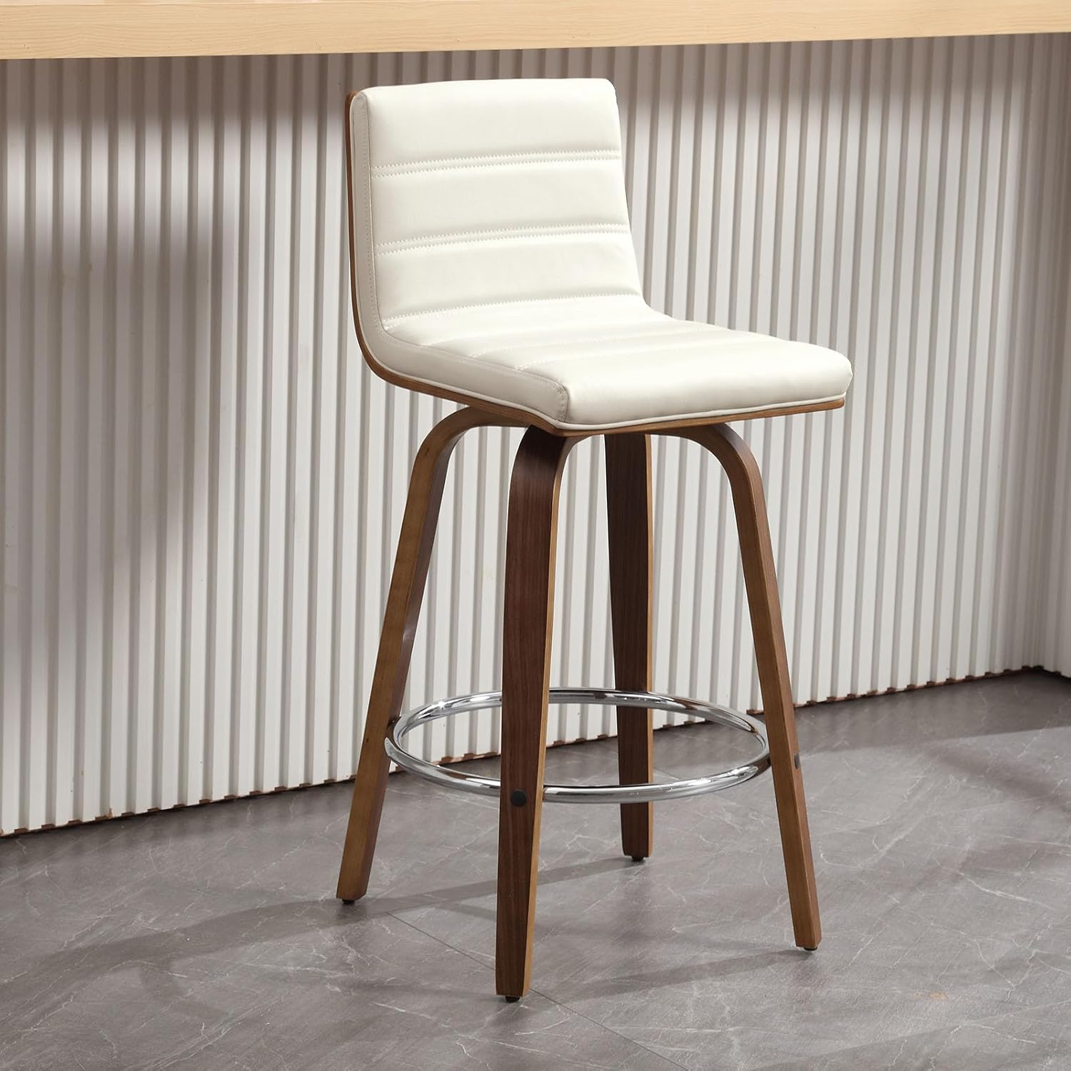 Bar Stools 26 Inch Counter Height, PU Leather Swivel Counter Stools ...