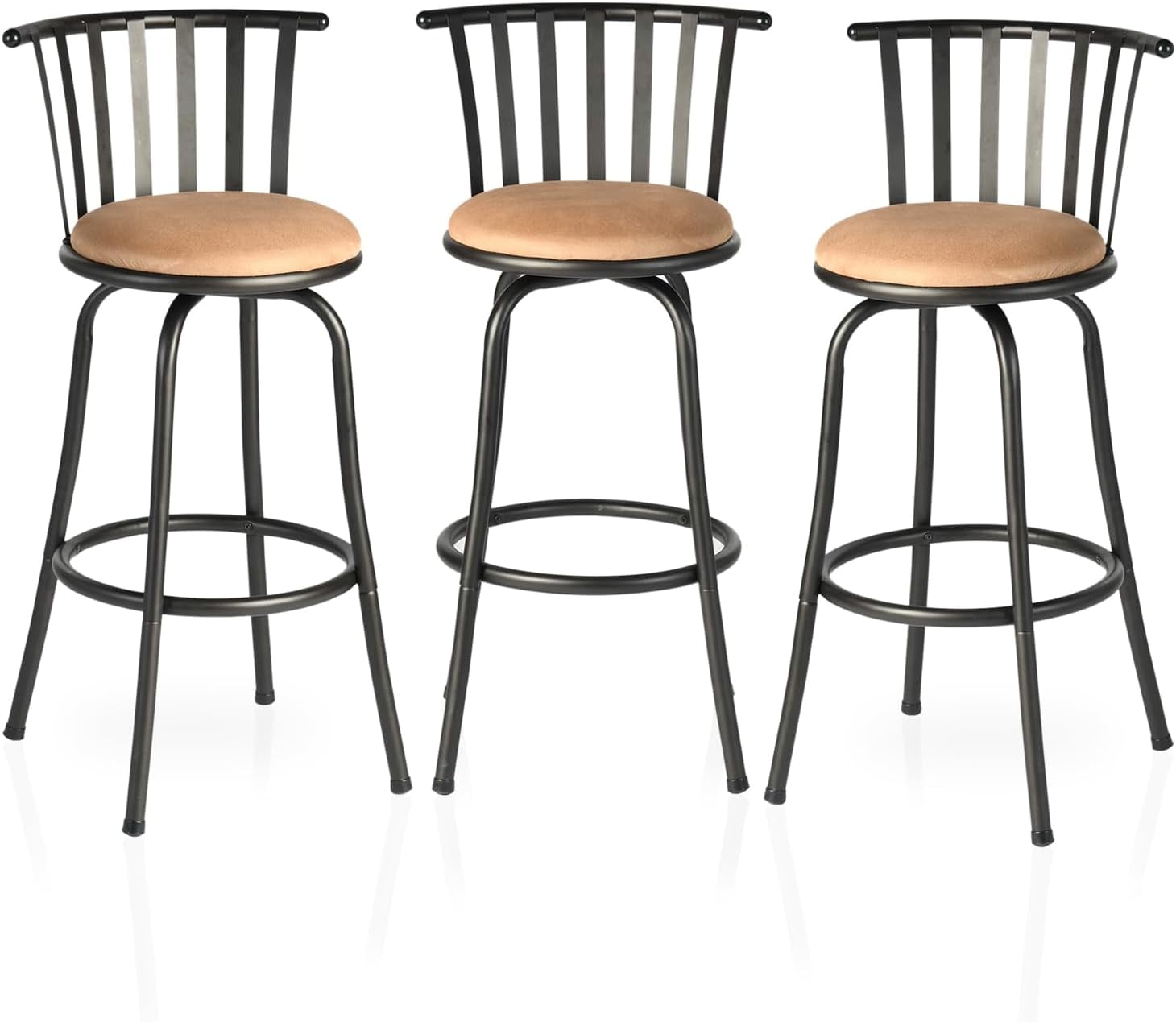 Bar Stools 29 Inches Modern Metal Counter Height Bar Stools with Back ...