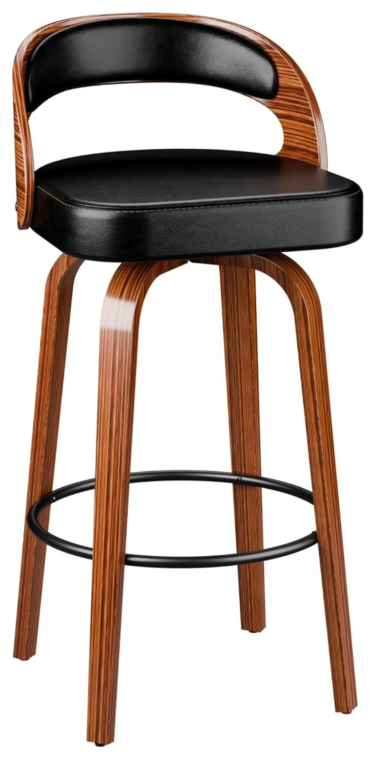 Bar Stools, 29" Swivel Counter Height Bar Stools, Faux Leather ...
