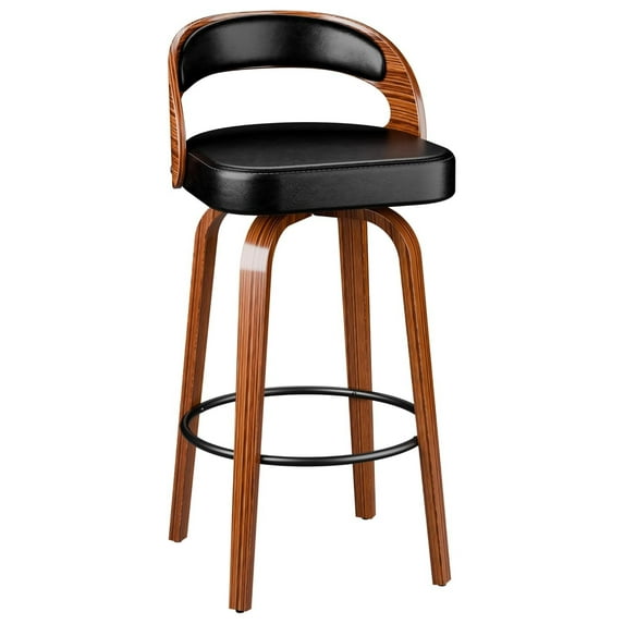 Bar Stools, 29" Swivel Counter Height Bar Stools, Faux Leather ...