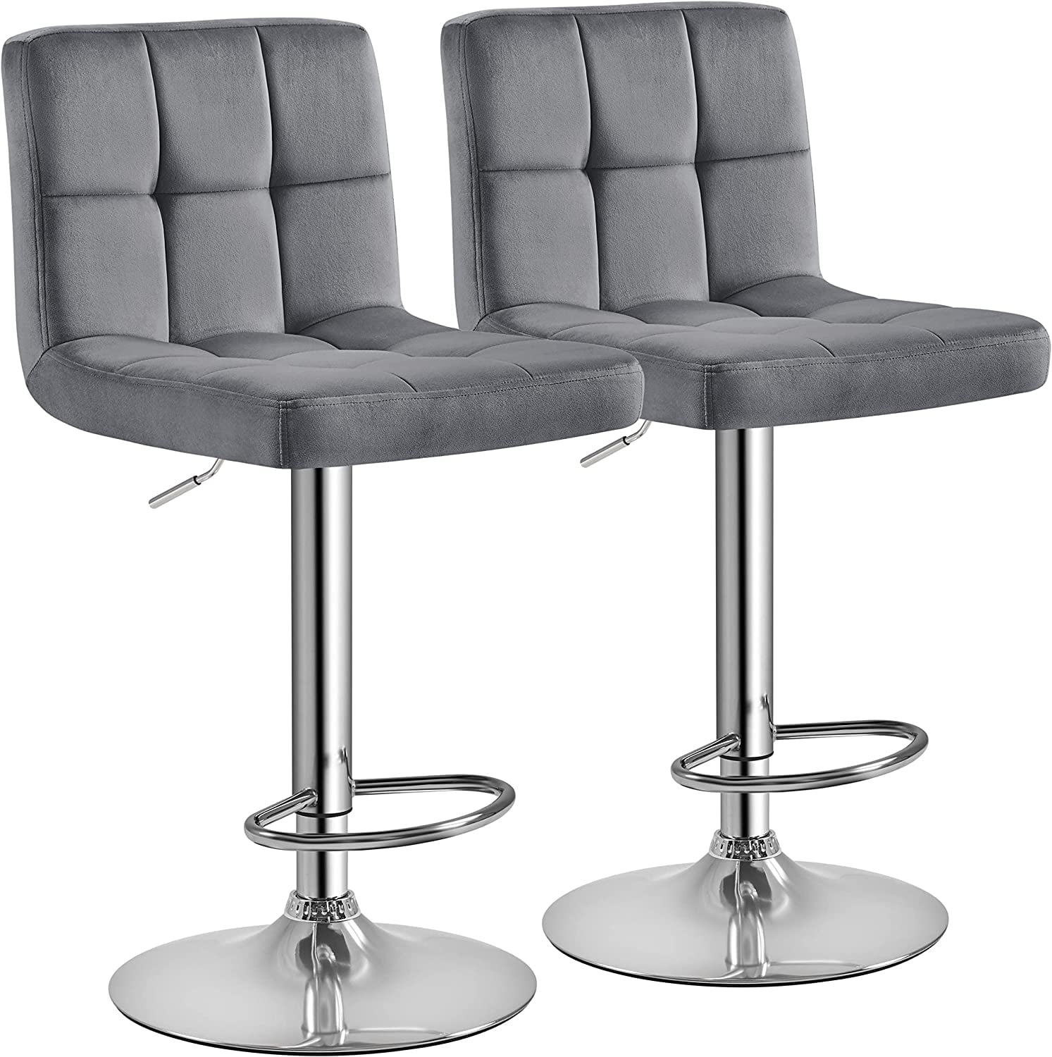 Bar Stools, Adjustable PU Leather Swivel Barstools, Modern Counter ...