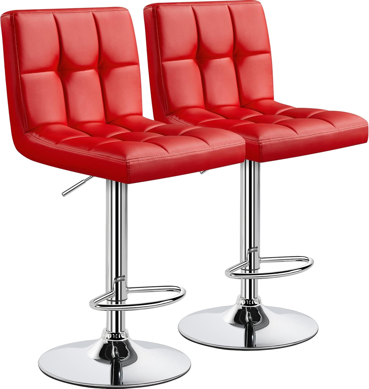 Bar Stools, Adjustable PU Leather Swivel Barstools, Modern Counter ...