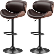 Costway High Back Metal Tall Bar Stools - Set of 2 Adjustable Swivel ...