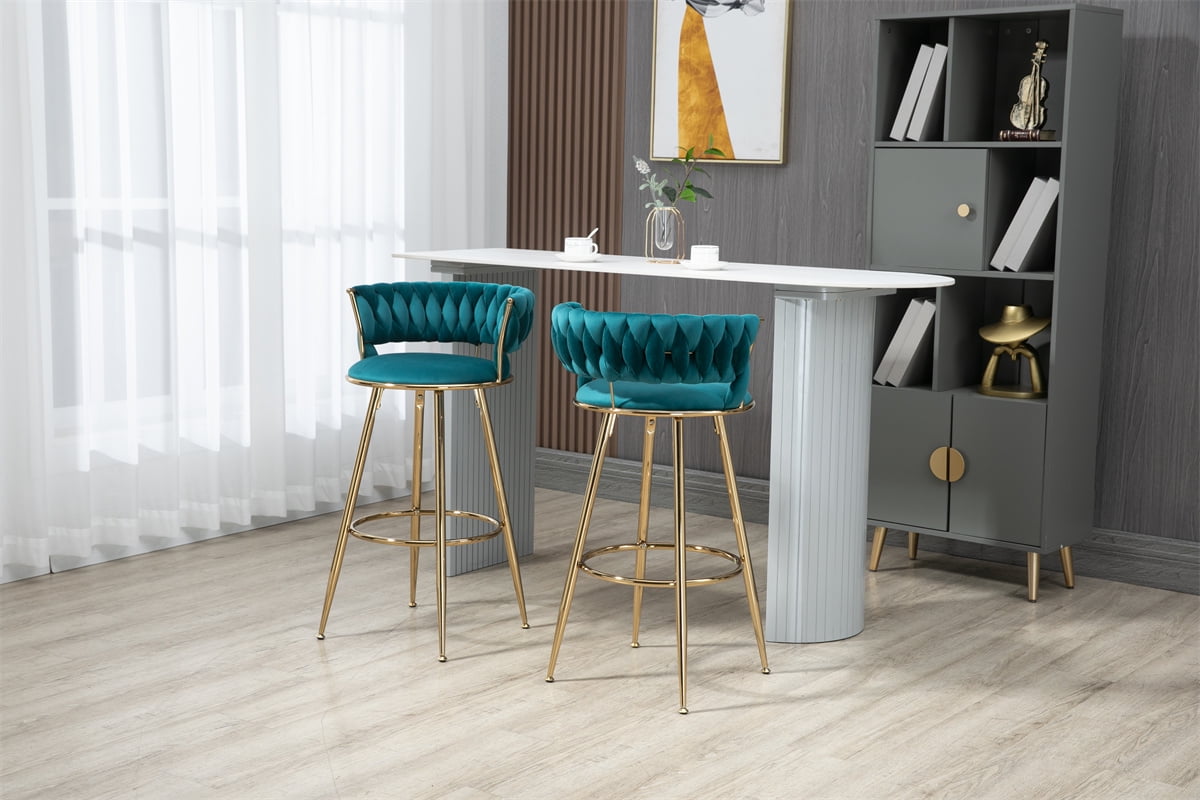 Bar Stools with Back and Footrest, Counter Height Bar Chairs with ...