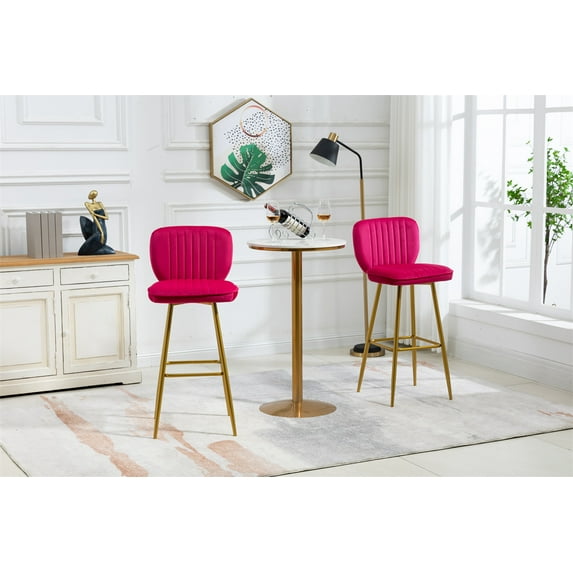 Bar Stools with Back and Footrest, Counter Height Dining Chairs with ...