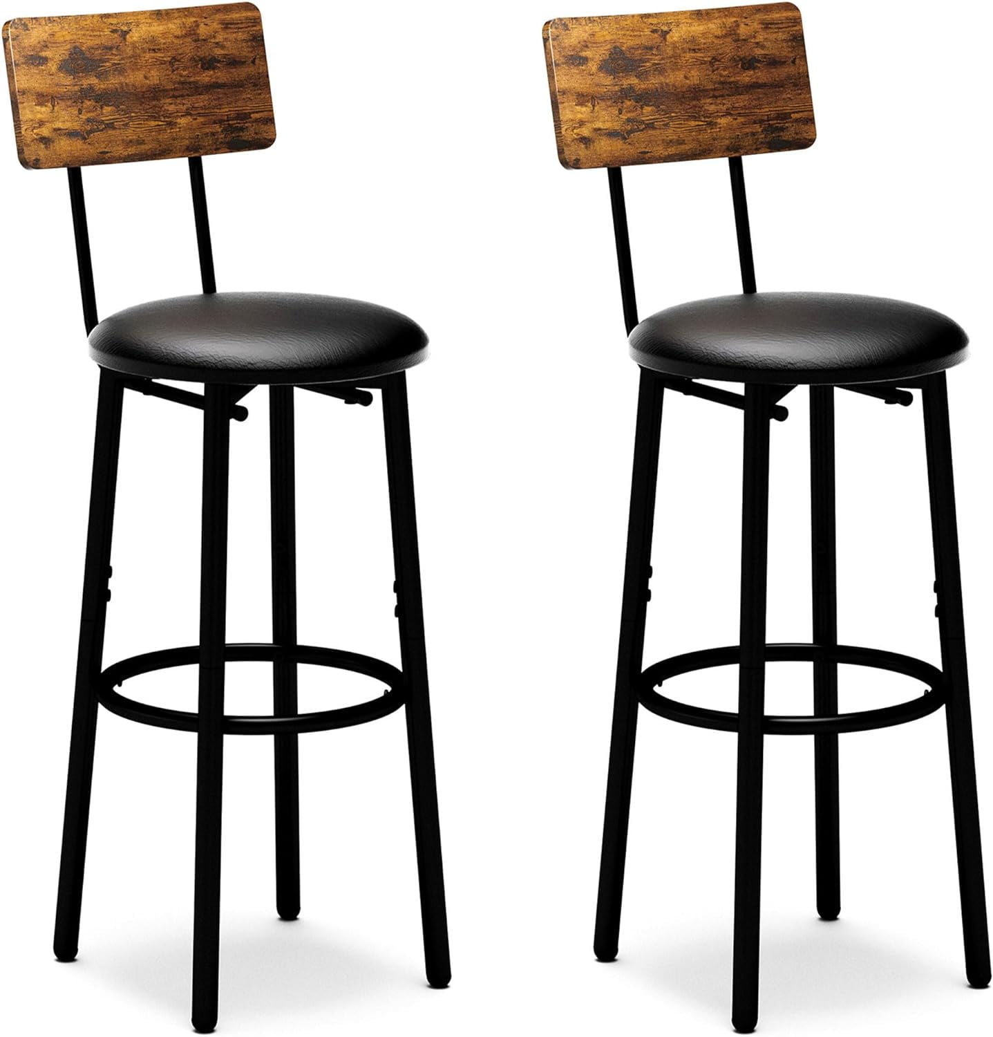 Bar Stools with Back, High Kitchen Barstools with Back, Counter Stools ...