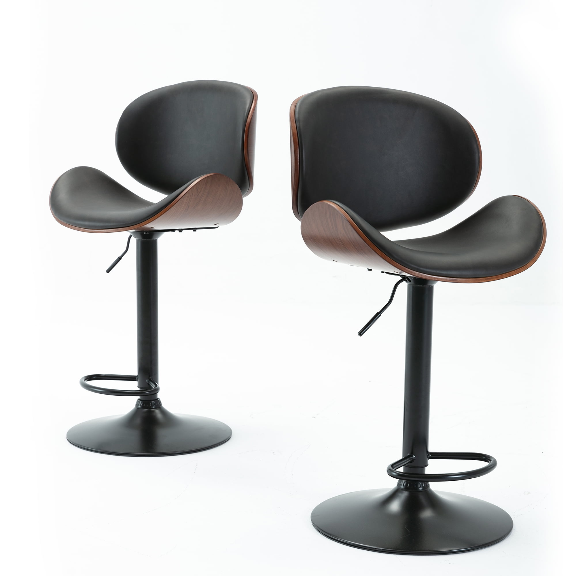 Bar Stools with Back Sets of 2, Adjustable Counter Stools Bar Chairs ...