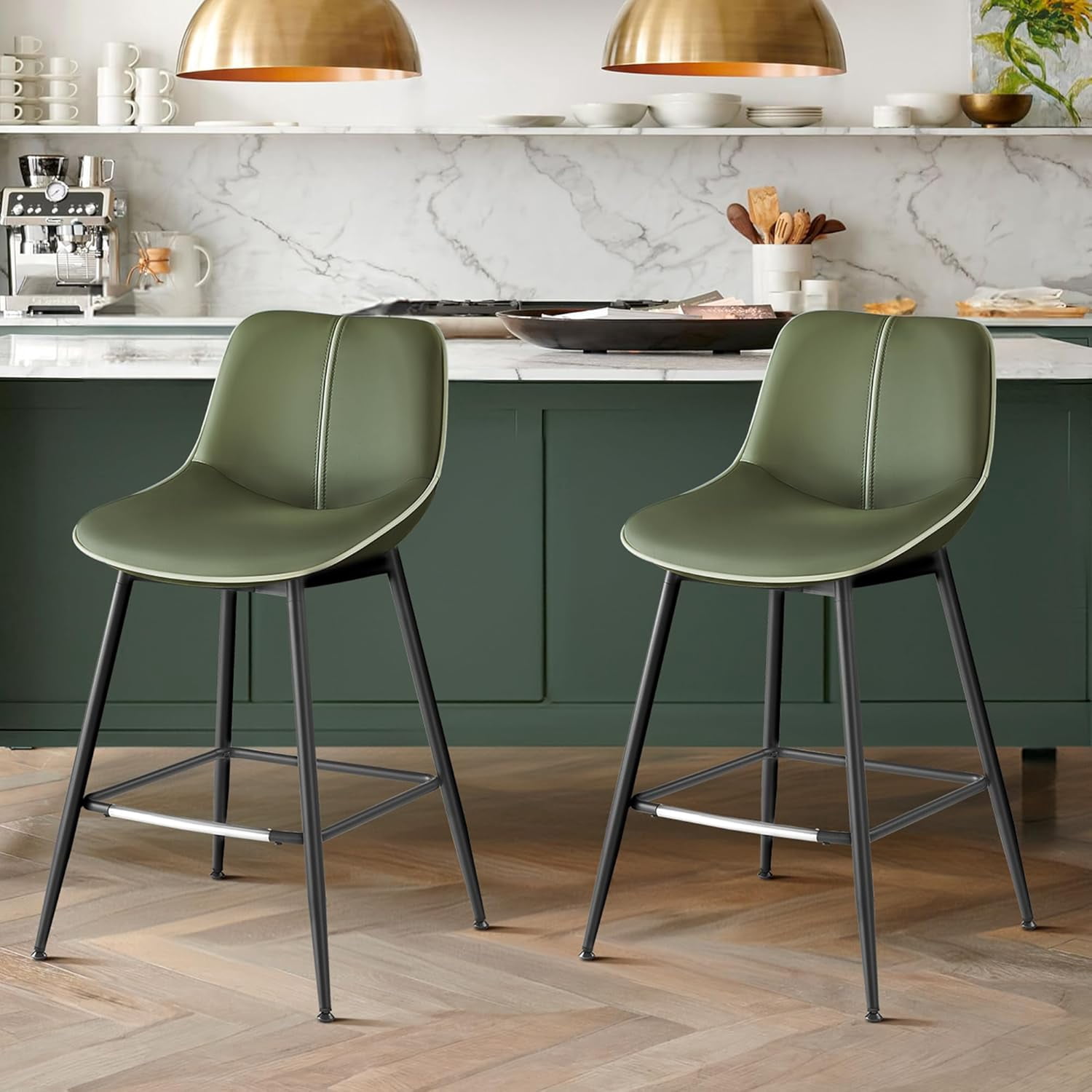 Green Bar Stools With Backs