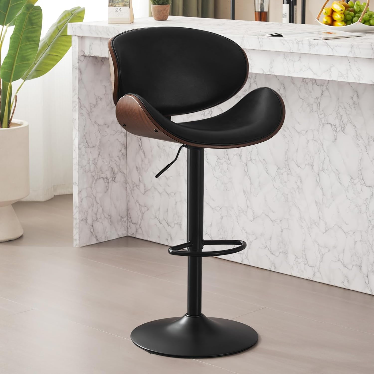 Bar Stools Bentwood Barstools Adjustable Swivel Leather Bar Chair with ...
