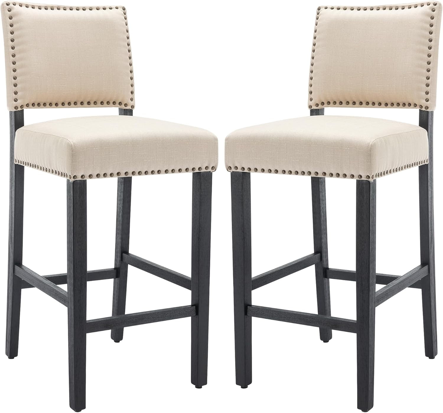 Bar Stools Classic Counter Height Chairs Upholstered Barstools with 29 ...