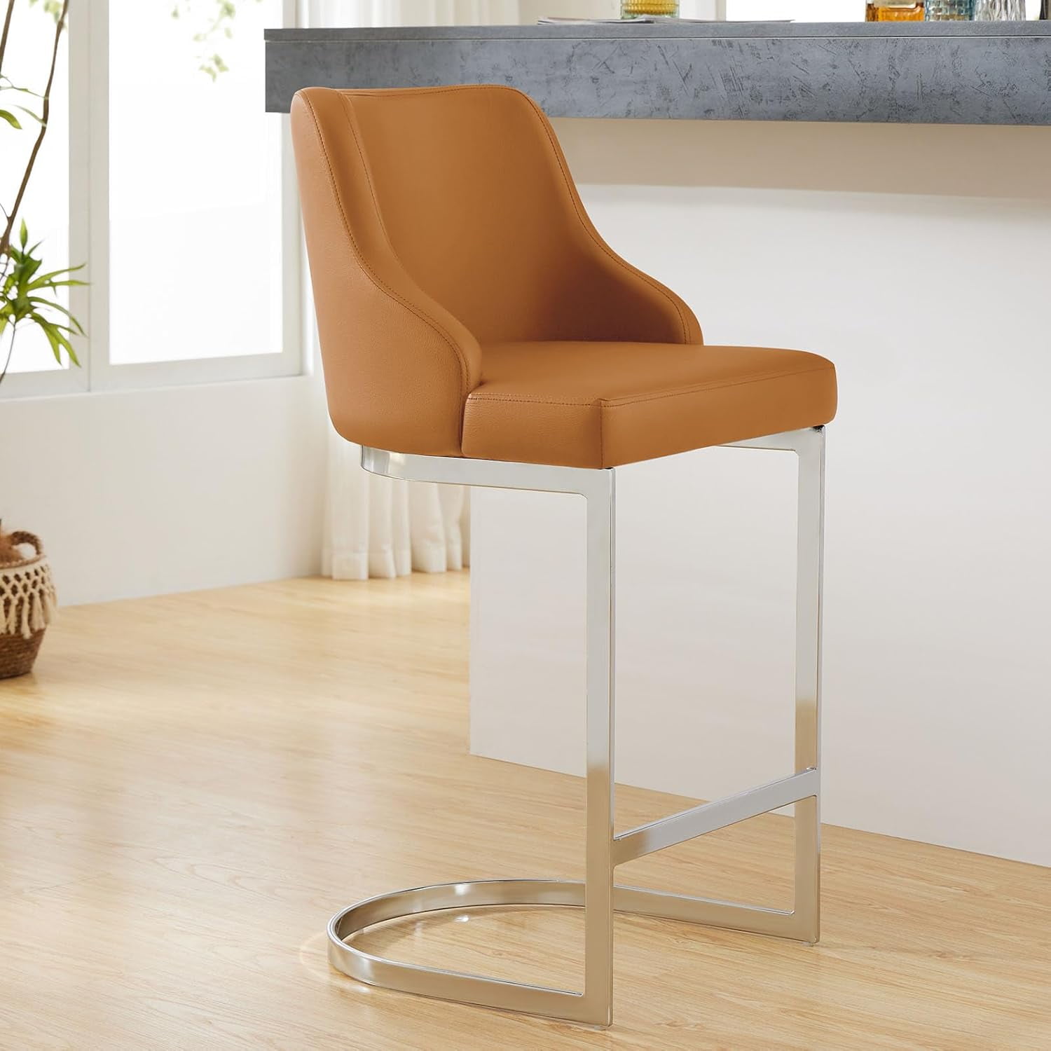 Bar Stools, Counter Height 26" Bar Stools with Back, Modern Counter ...