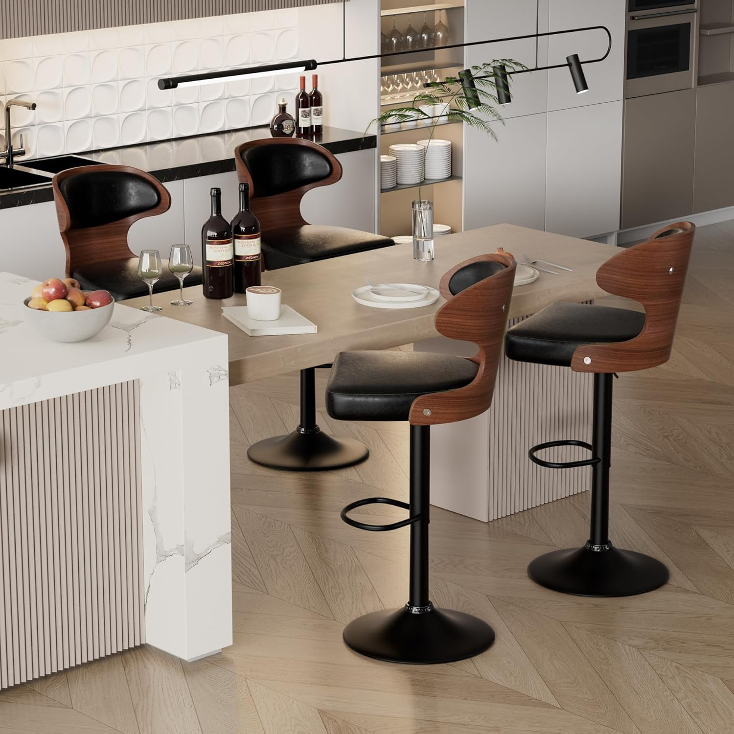 Bar Stools Counter Height Bar Stools Adjustable Faux Leather ...